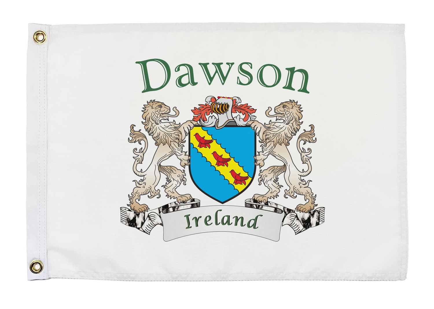 Dawson Irish Coat of Arms Small White Flag - 16"x10.5" inches - Walmart.com