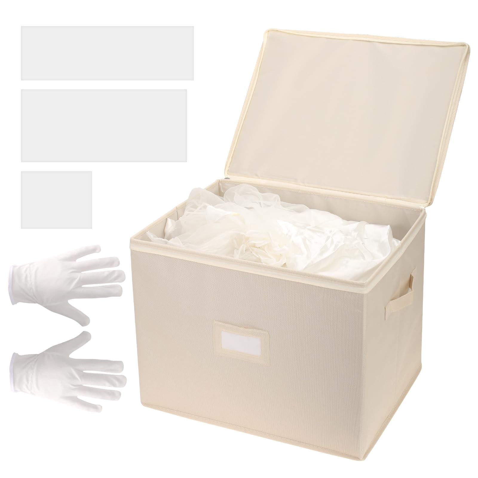 Dawutian Wedding Dress Storage Box with 1 Pair of Microfiber Gloves and ...