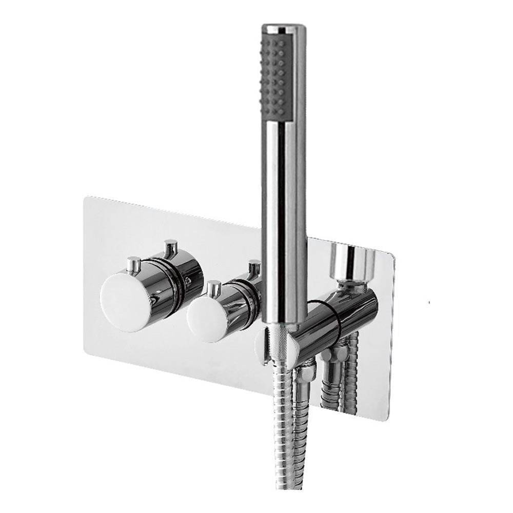 Dax Round Hand Shower Handles And Plate Kit - Chrome Finish For Model ...