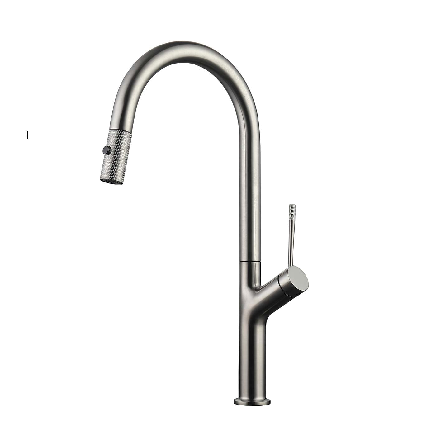 Dax Single Handle Pull Out Kitchen Faucet- Brushed Nickel Finish,Nickel ...