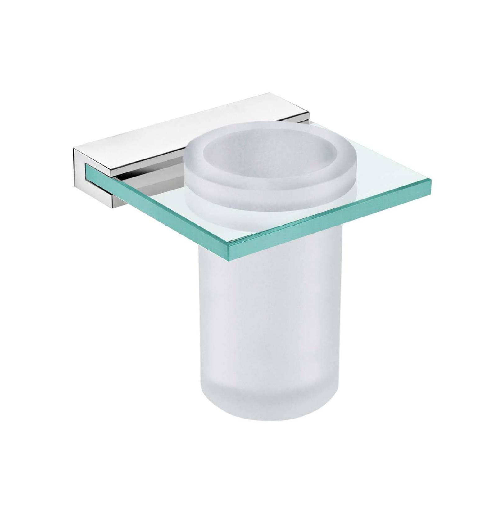 Dax Venice Bathroom Single Toothbrush Holder Tempered Clear Glass ...