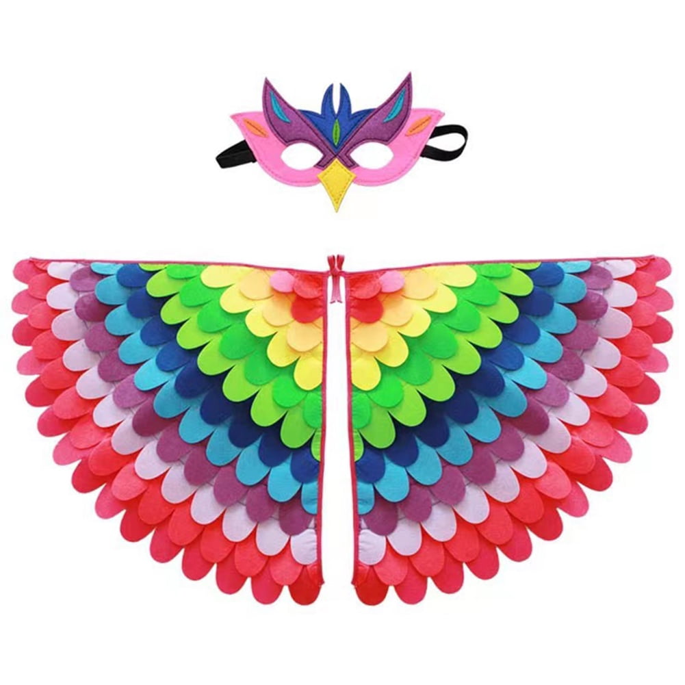 Daxin 39 Inches Owl Peacock Wing Bird Felt Costume Bird Shawl Felt Cape ...