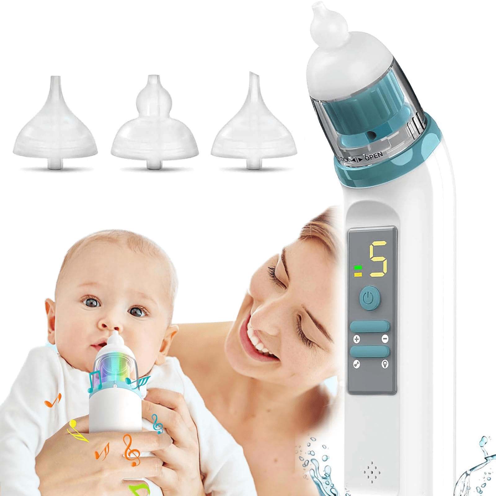 Daxiongmao Nasal Aspirator for Baby, IPX7 Waterproof Electric Preschool ...