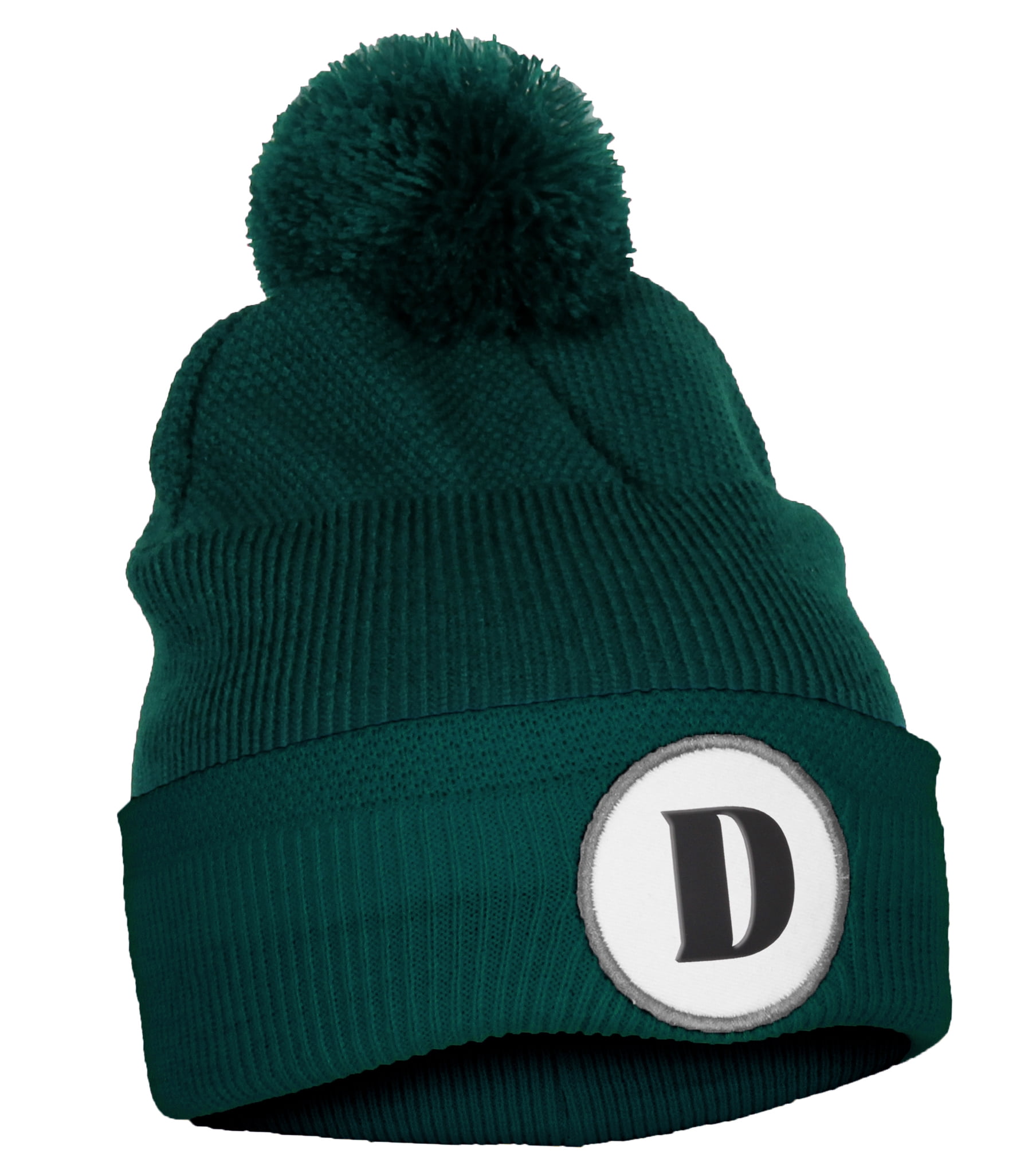 Daxton A to Z Initial Letter Cuffed PomPom Hat Beanie Warm Knit Skull ...