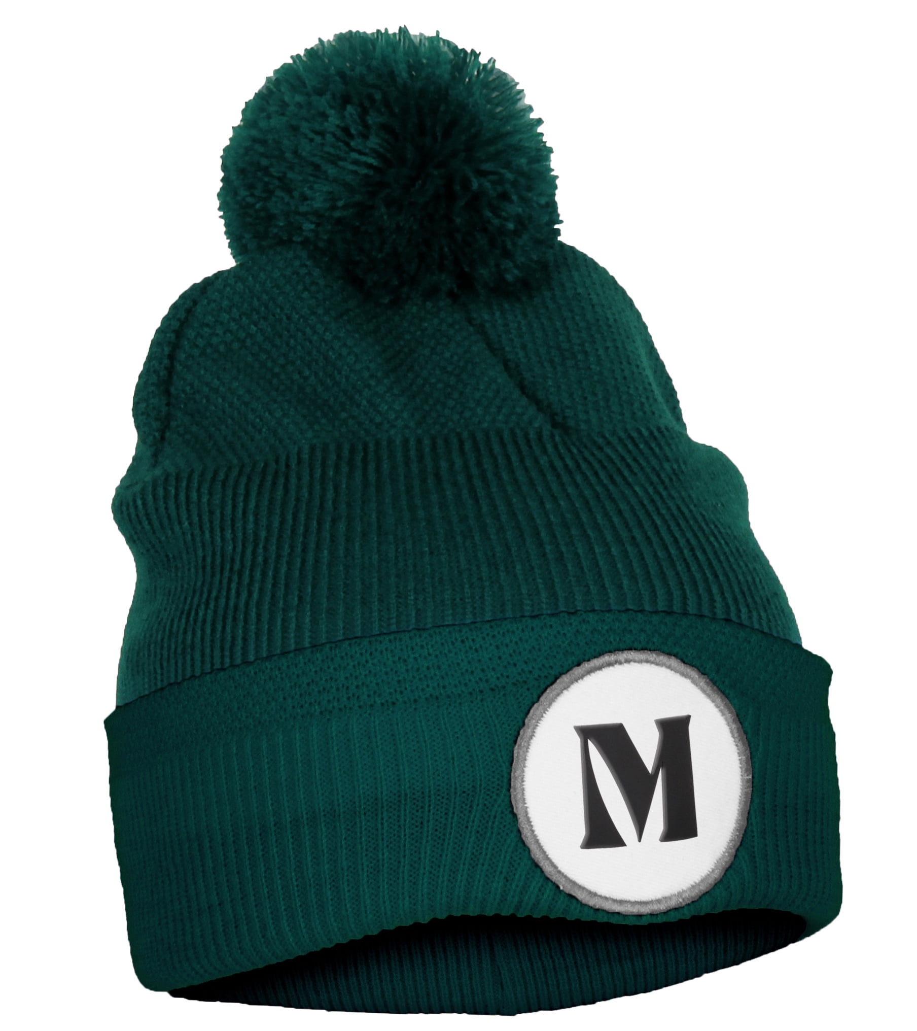 Daxton A to Z Initial Letter Cuffed PomPom Hat Beanie Warm Knit Skull ...