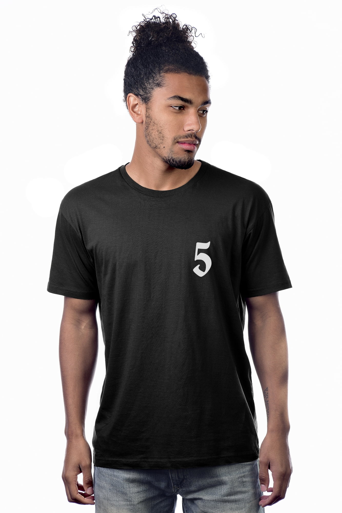 Daxton Adult Unisex Black Tshirt Custom White Old English Numbers and ...
