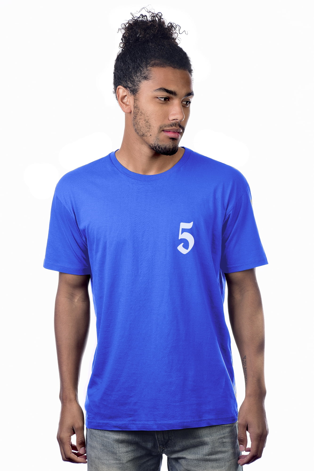 Daxton Adult Unisex Royal Tshirt Custom White Old English Numbers and ...