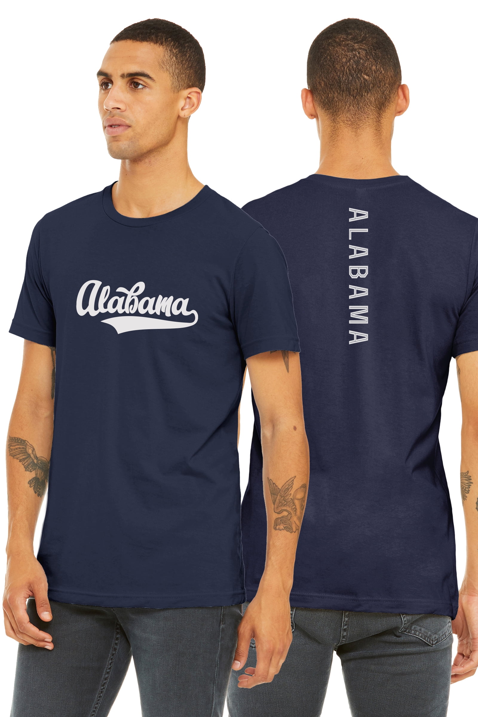 Daxton Adult Unisex Tshirt Alabama Script with a Vertical in the Middle ...