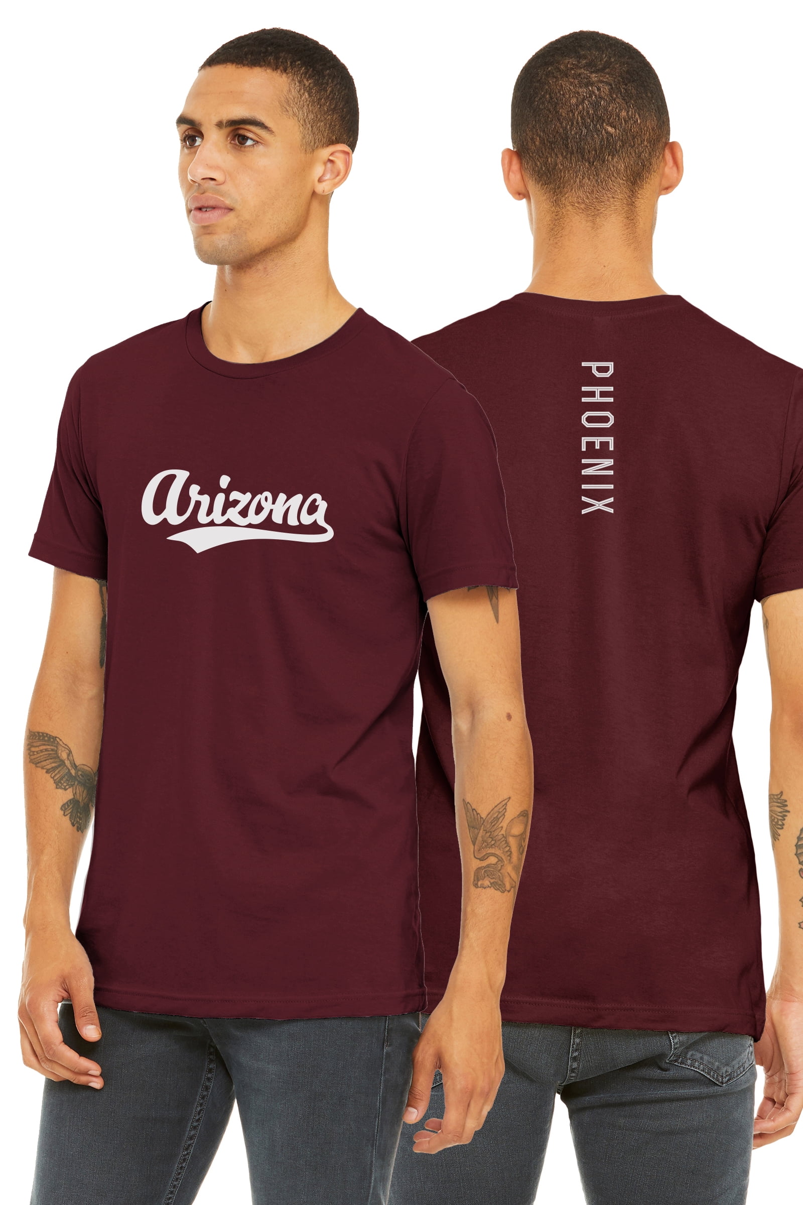 Daxton Adult Unisex Tshirt Arizona Script with Phoenix Vertical on the ...