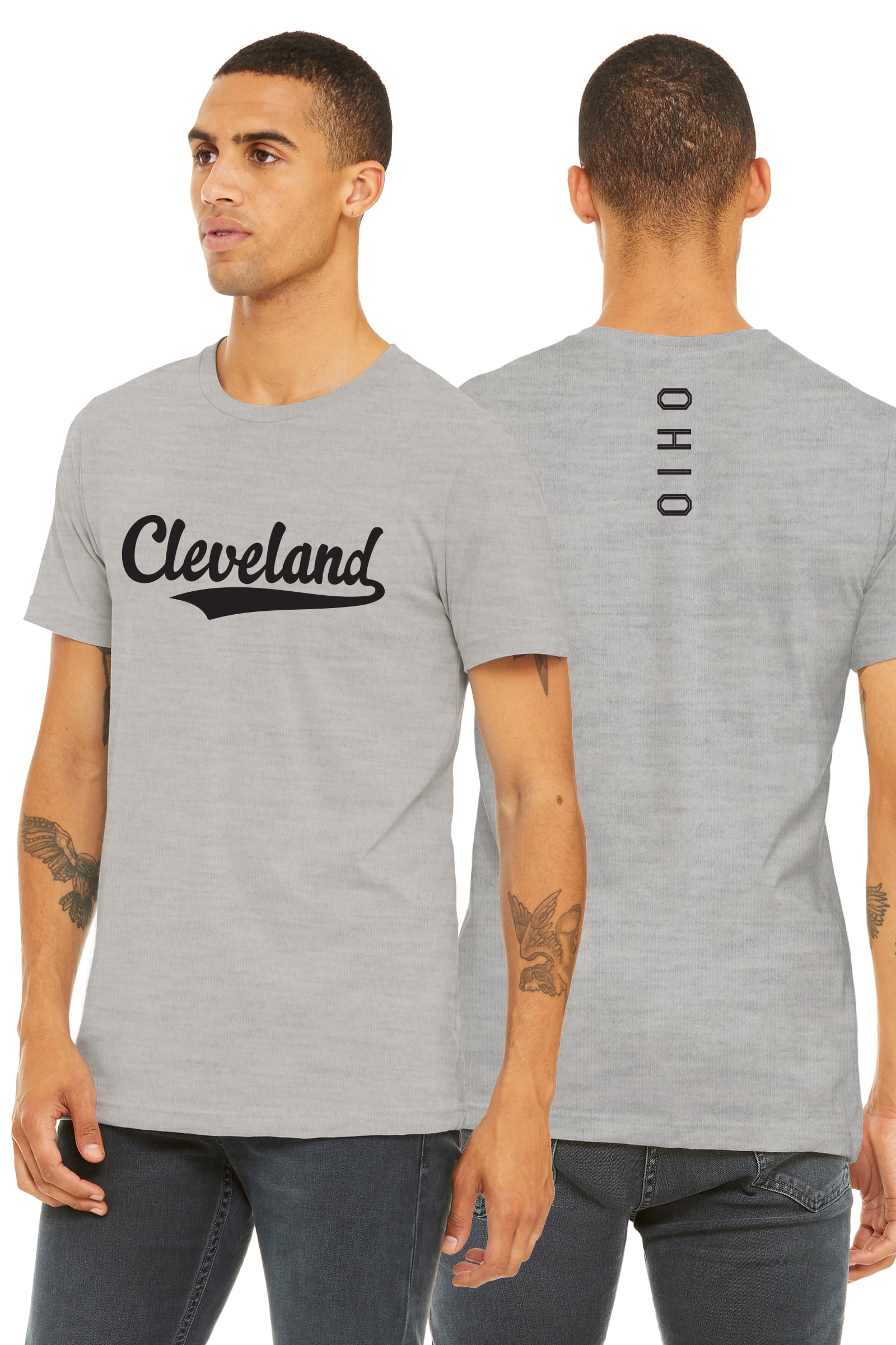 Daxton Adult Unisex Tshirt Cleveland Script with Ohio Vertical on the ...
