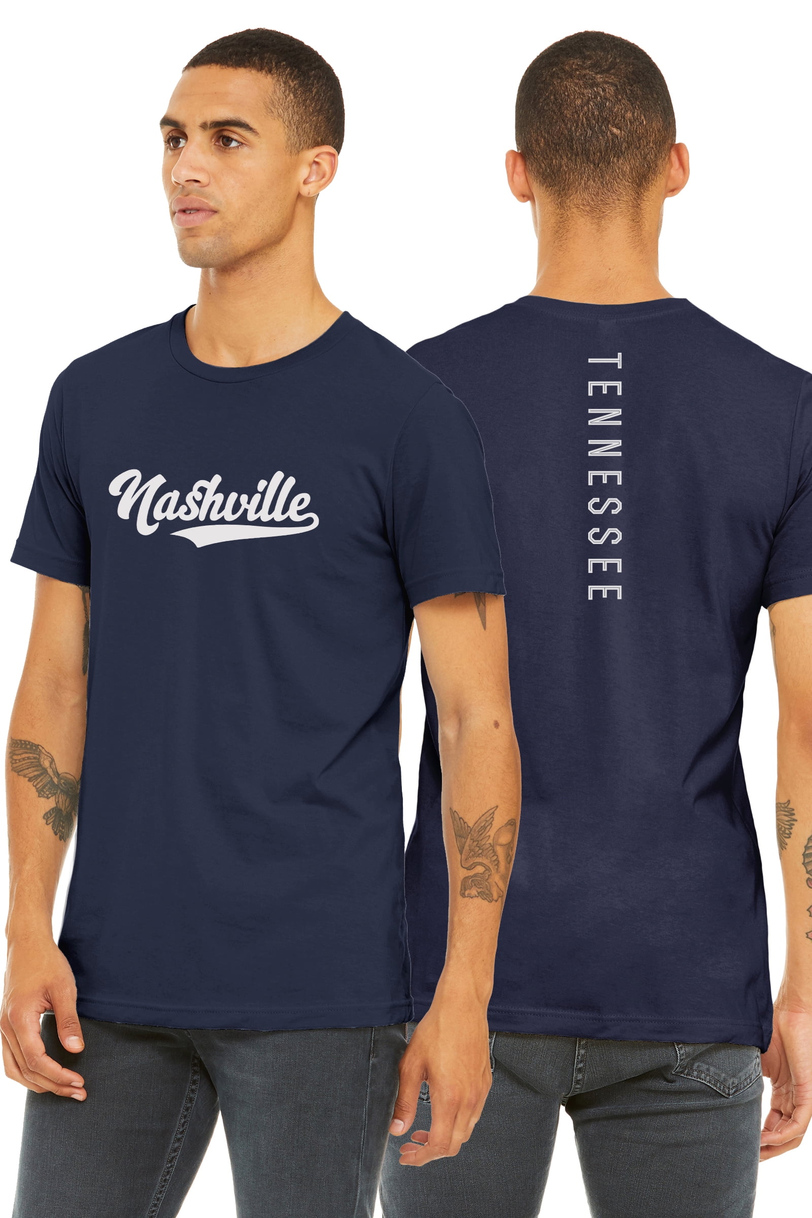 Daxton Adult Unisex Tshirt Nashville Script with Tennessee Vertical on ...