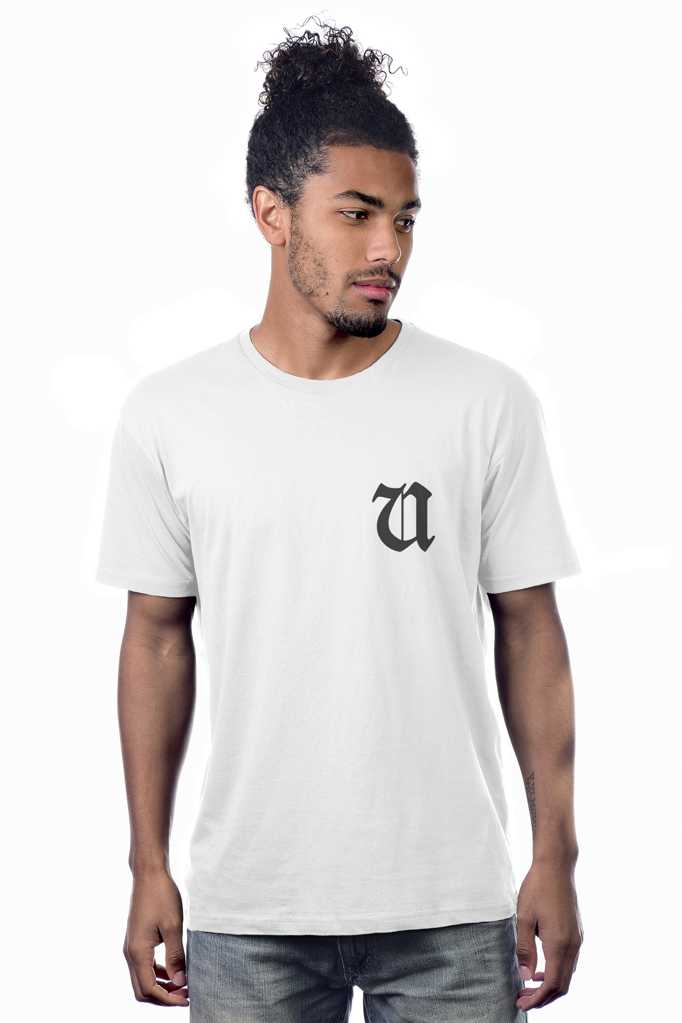 Daxton Adult Unisex White Tshirt Custom Black Old English Numbers and ...