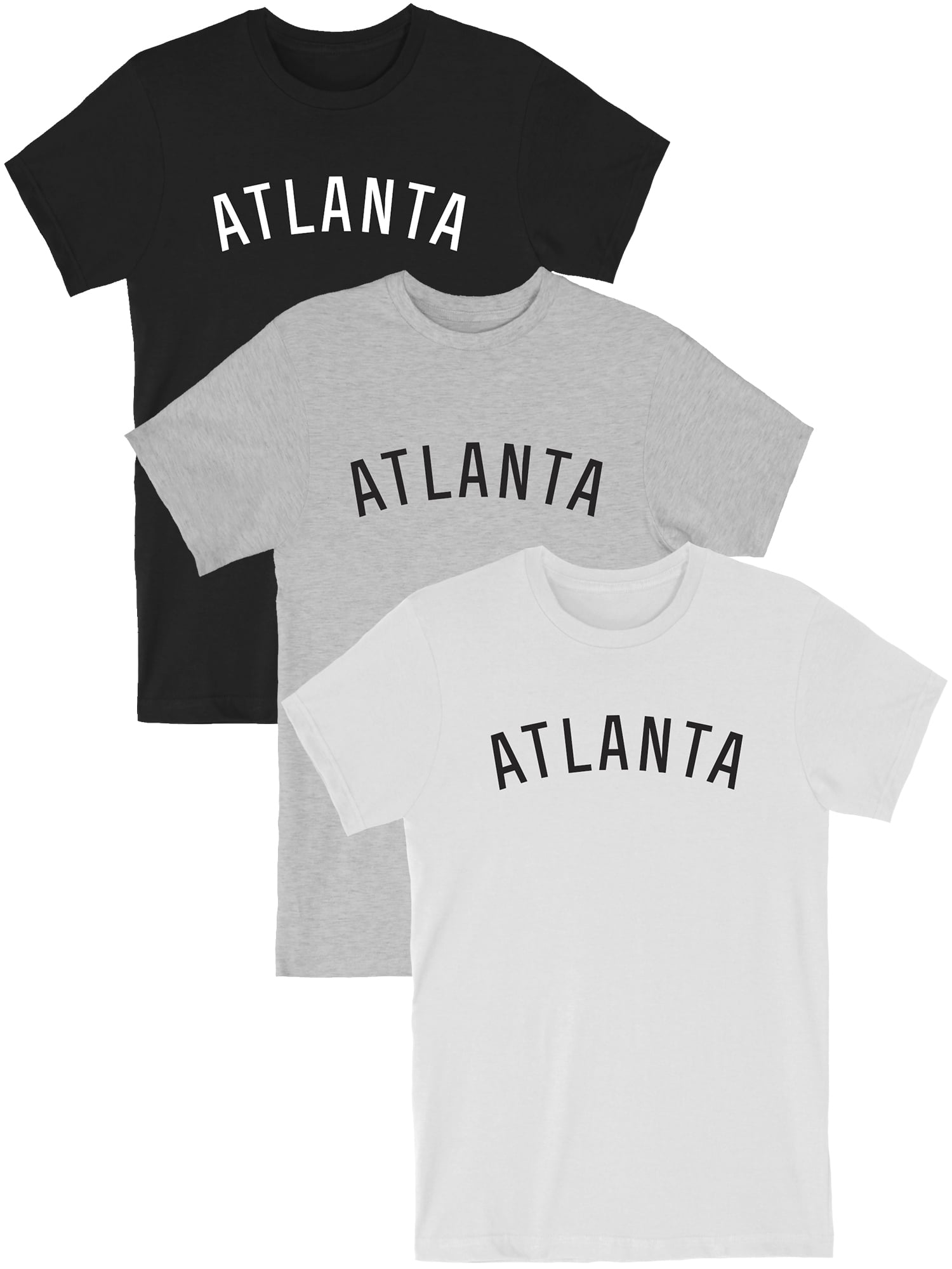 Daxton Atlanta Tshirt Premium Short Sleeves Basic Crew Neck Tee ...