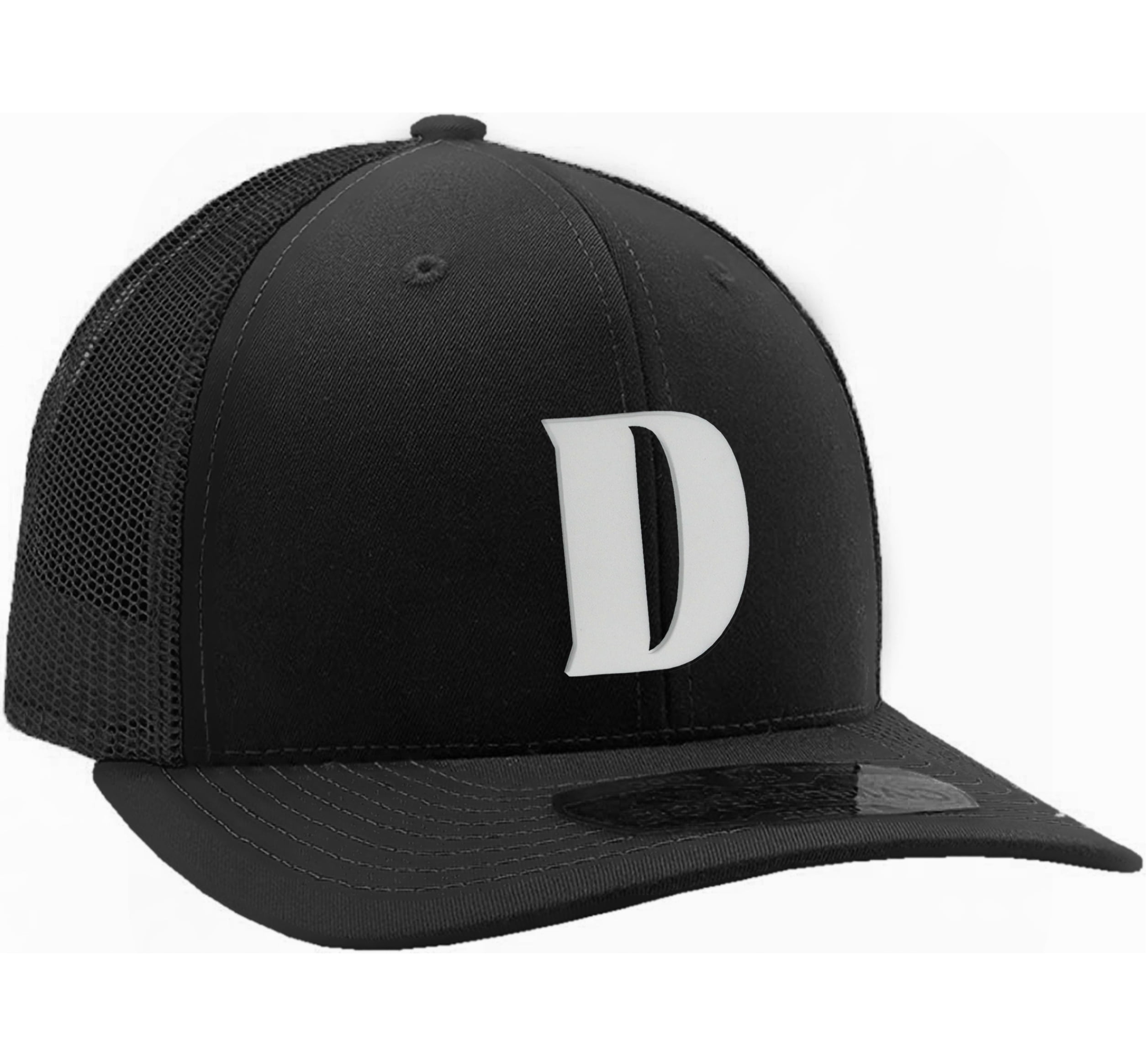 Daxton Baseball Trucker Hat 3D Capital Alphabet Letters Structured Mid ...