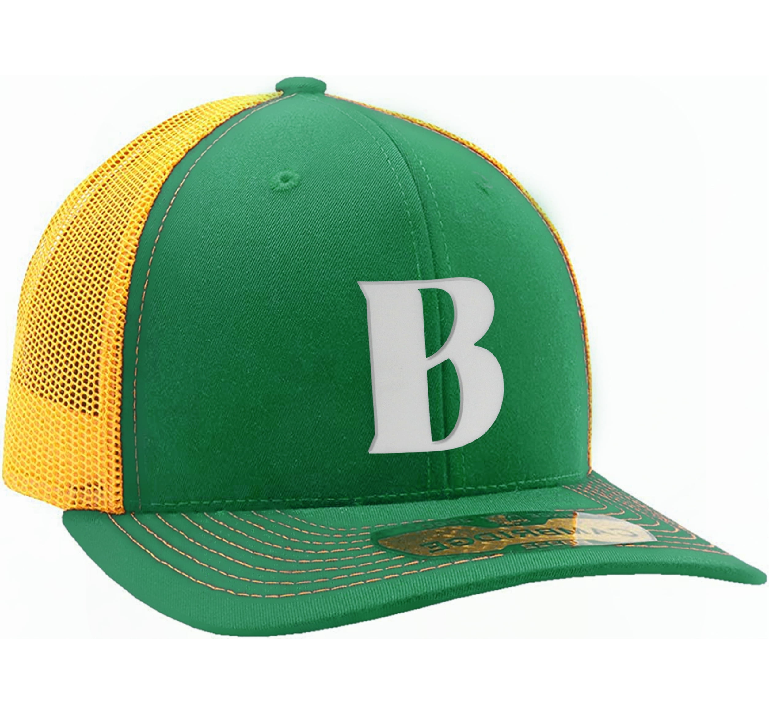 Daxton Baseball Trucker Hat 3D Capital Alphabet Letters Structured Mid ...