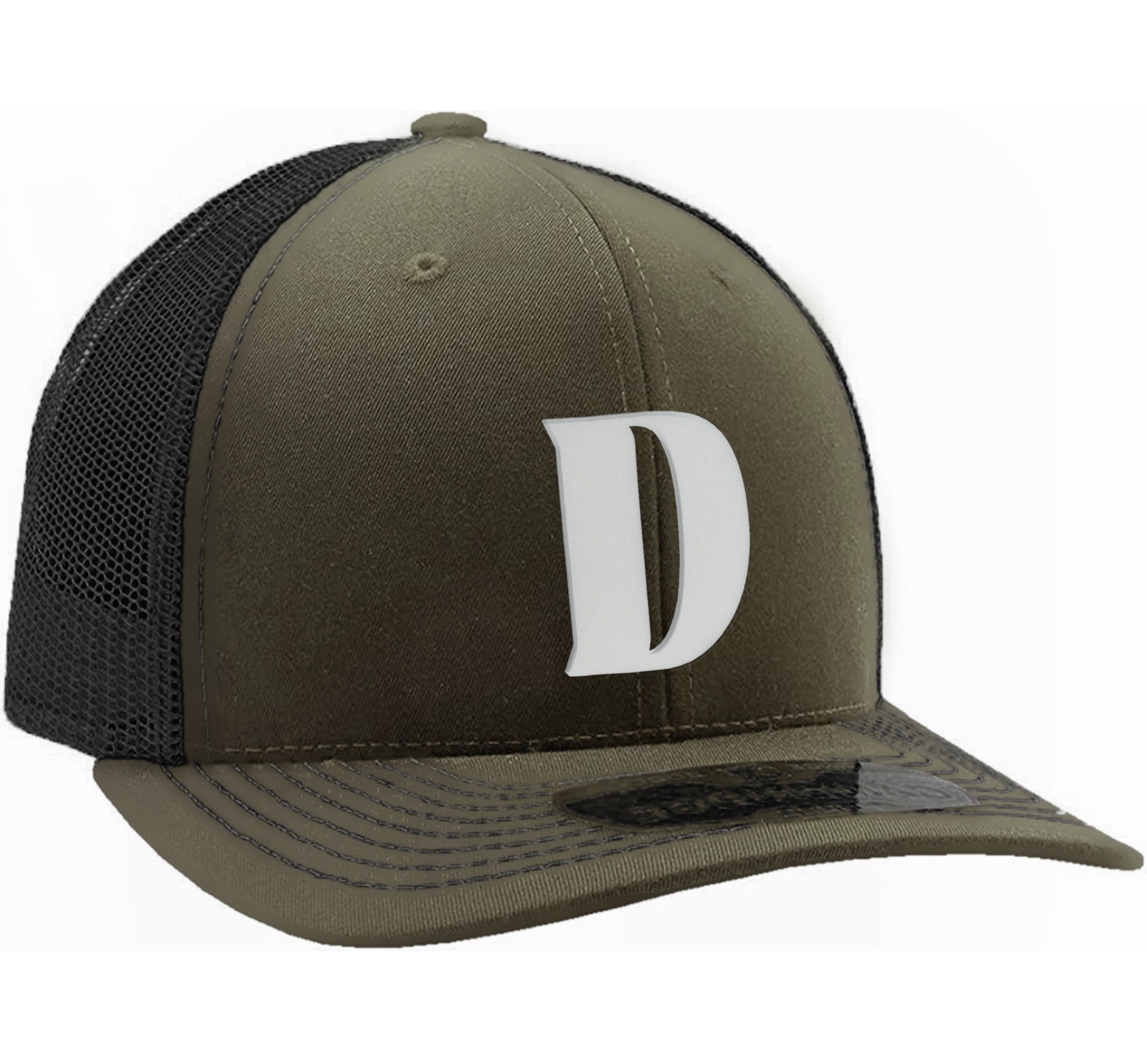 Daxton Baseball Trucker Hat 3D Capital Alphabet Letters Structured Mid ...