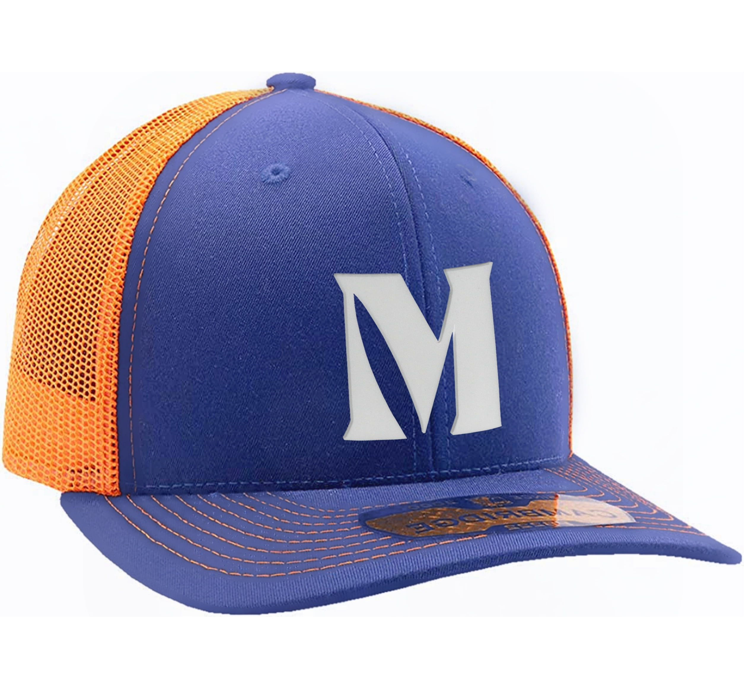 Daxton Baseball Trucker Hat 3D Capital Alphabet Letters Structured Mid ...