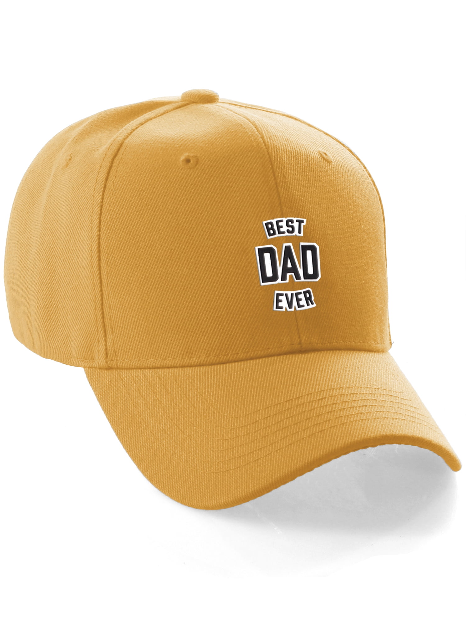 Daxton Best Dad Ever Curve Visor Bill Baseball Hat Cap, Gold Hat ...