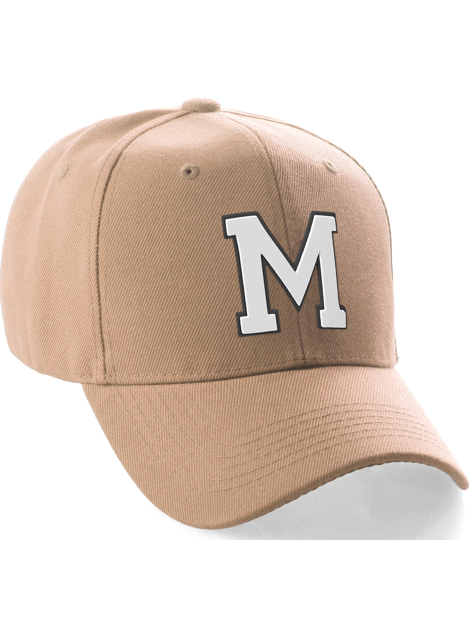 Daxton Classic Baseball Hat Custom A to Z Initial Team Black White ...