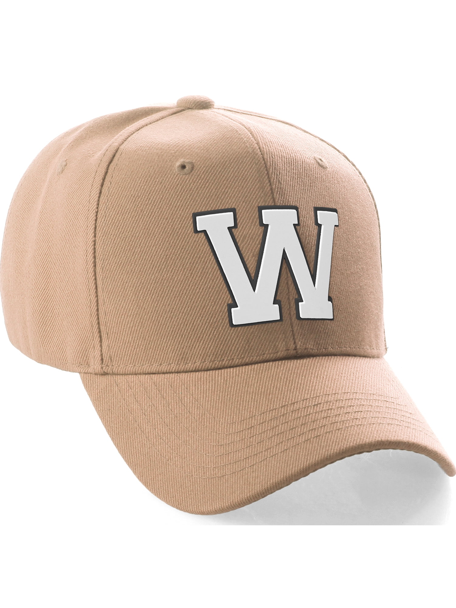 Daxton Classic Baseball Hat Custom A to Z Initial Team Black White ...