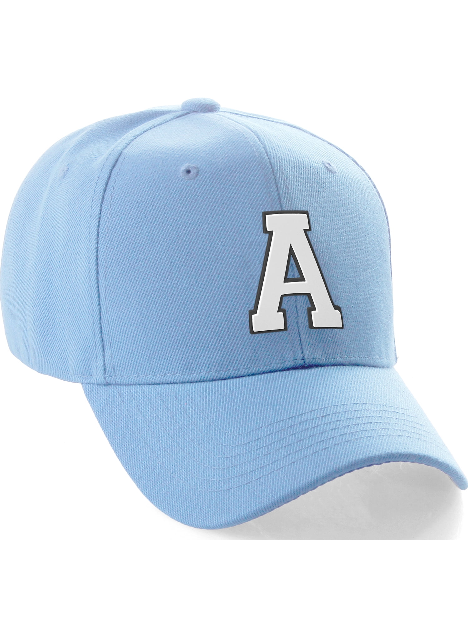 Daxton Classic Baseball Hat Custom A to Z Initial Team Black White ...