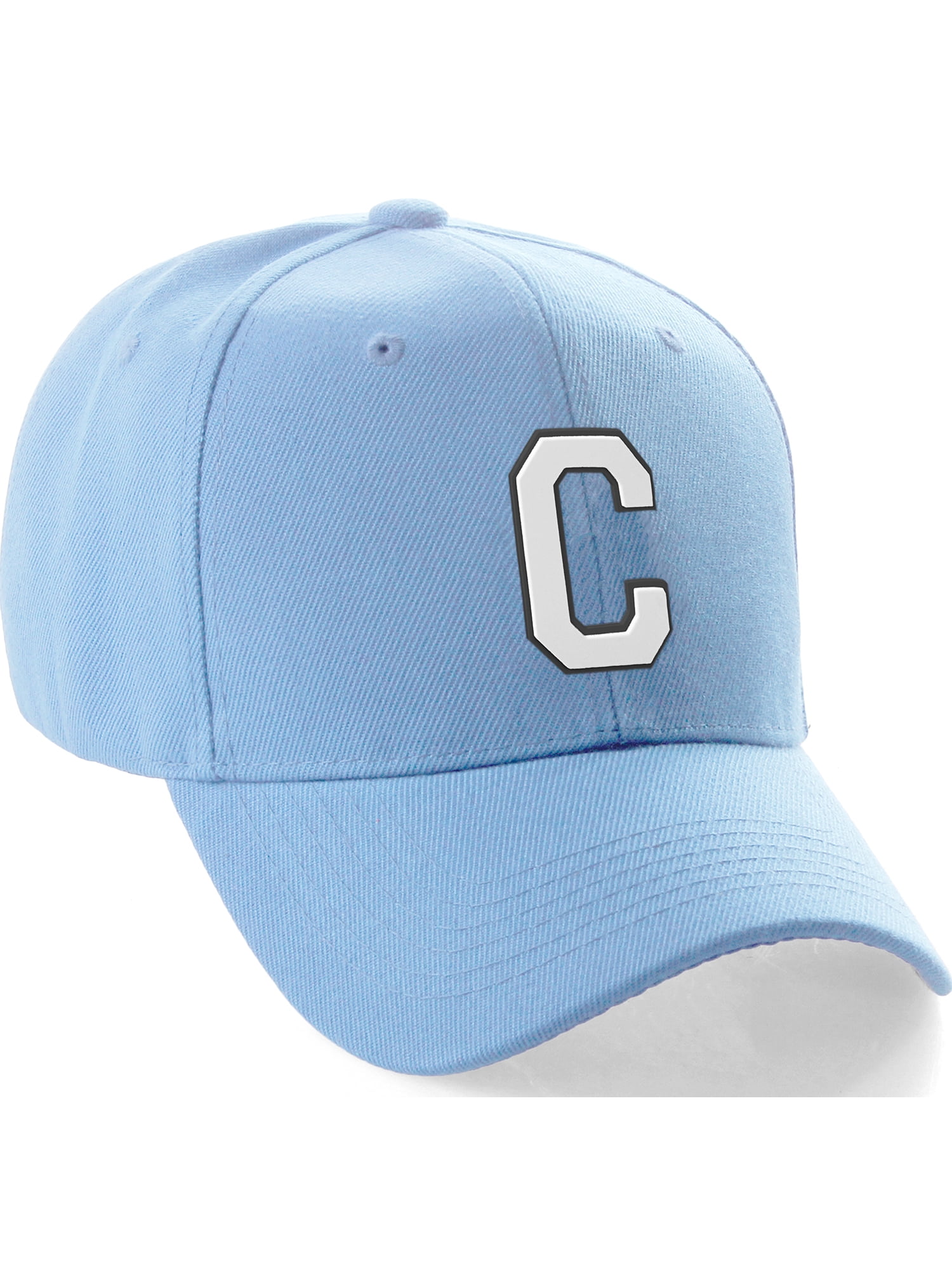 Daxton Classic Baseball Hat Custom A to Z Initial Team Black White ...