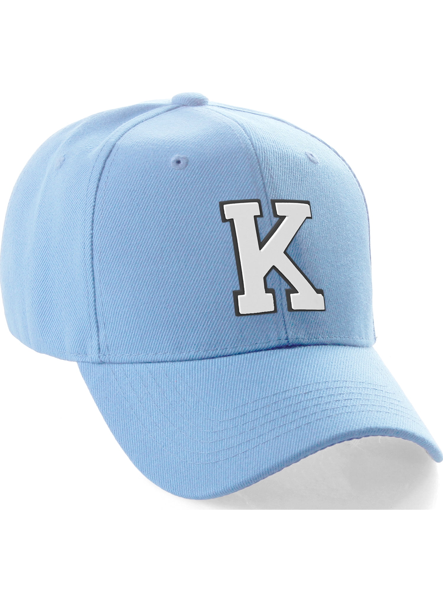 Daxton Classic Baseball Hat Custom A to Z Initial Team Black White ...