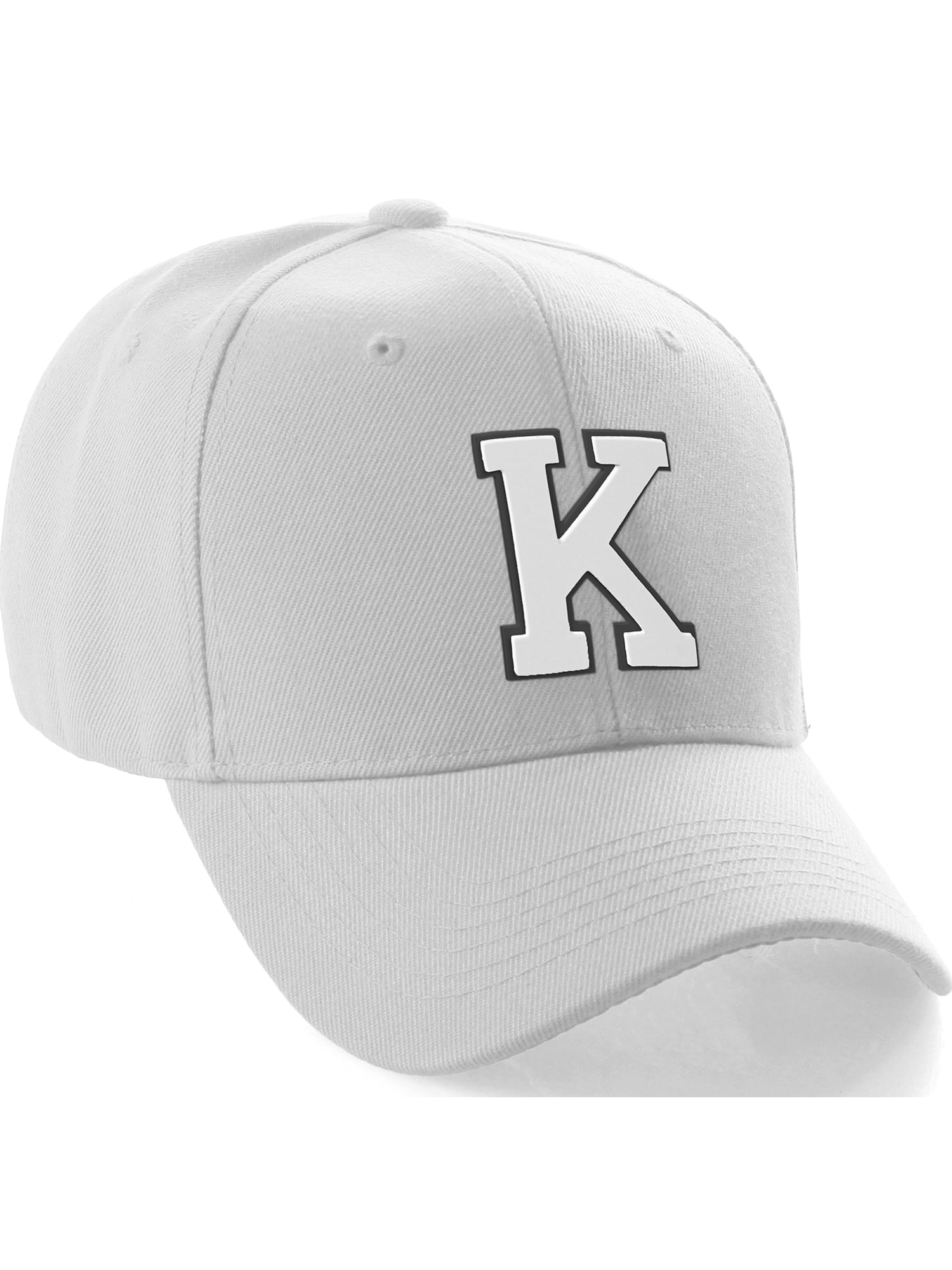 Daxton Classic Baseball Hat Custom A to Z Initial Team Black White ...