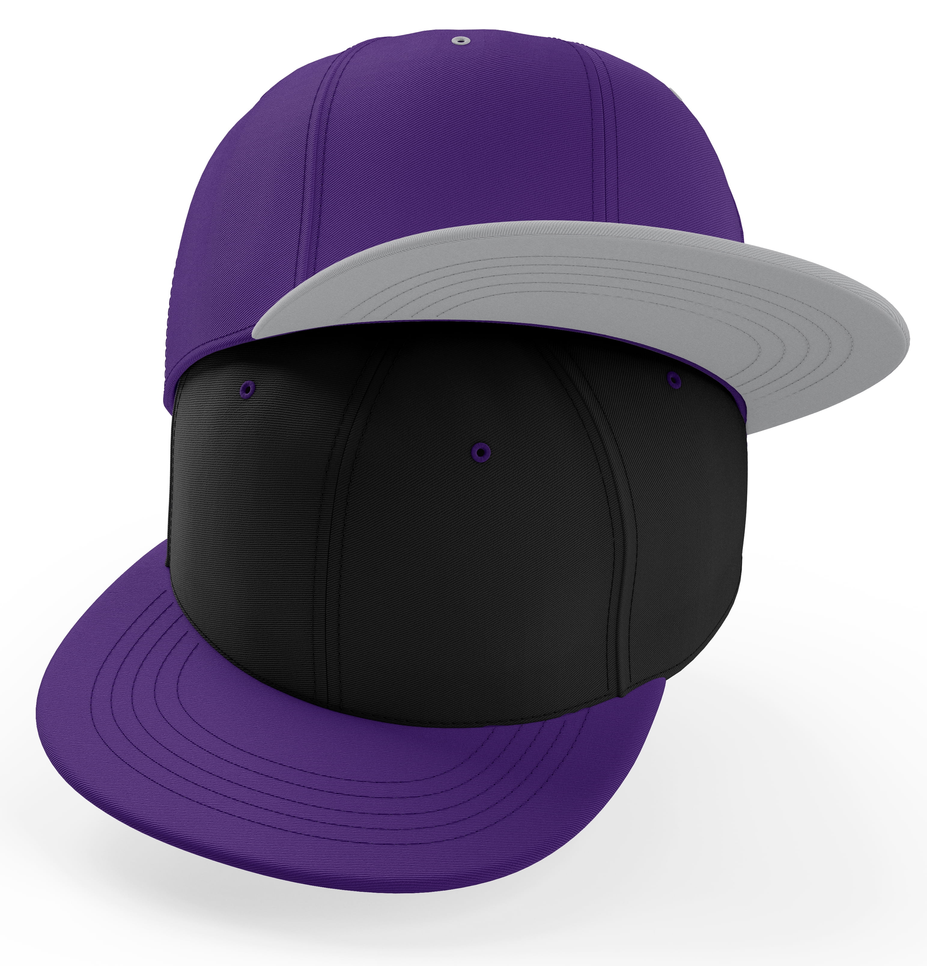 Daxton Classic Blank Snapback Flat Bill Visor Hat Cap Adjustable Back ...