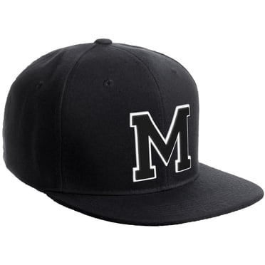 Daxton Classic Snapback Old English A to Z Numbers Initials Flat Bill ...