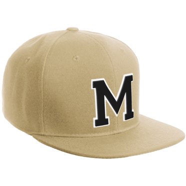 Daxton Classic Snapback Old English A to Z Numbers Initials Flat Bill ...