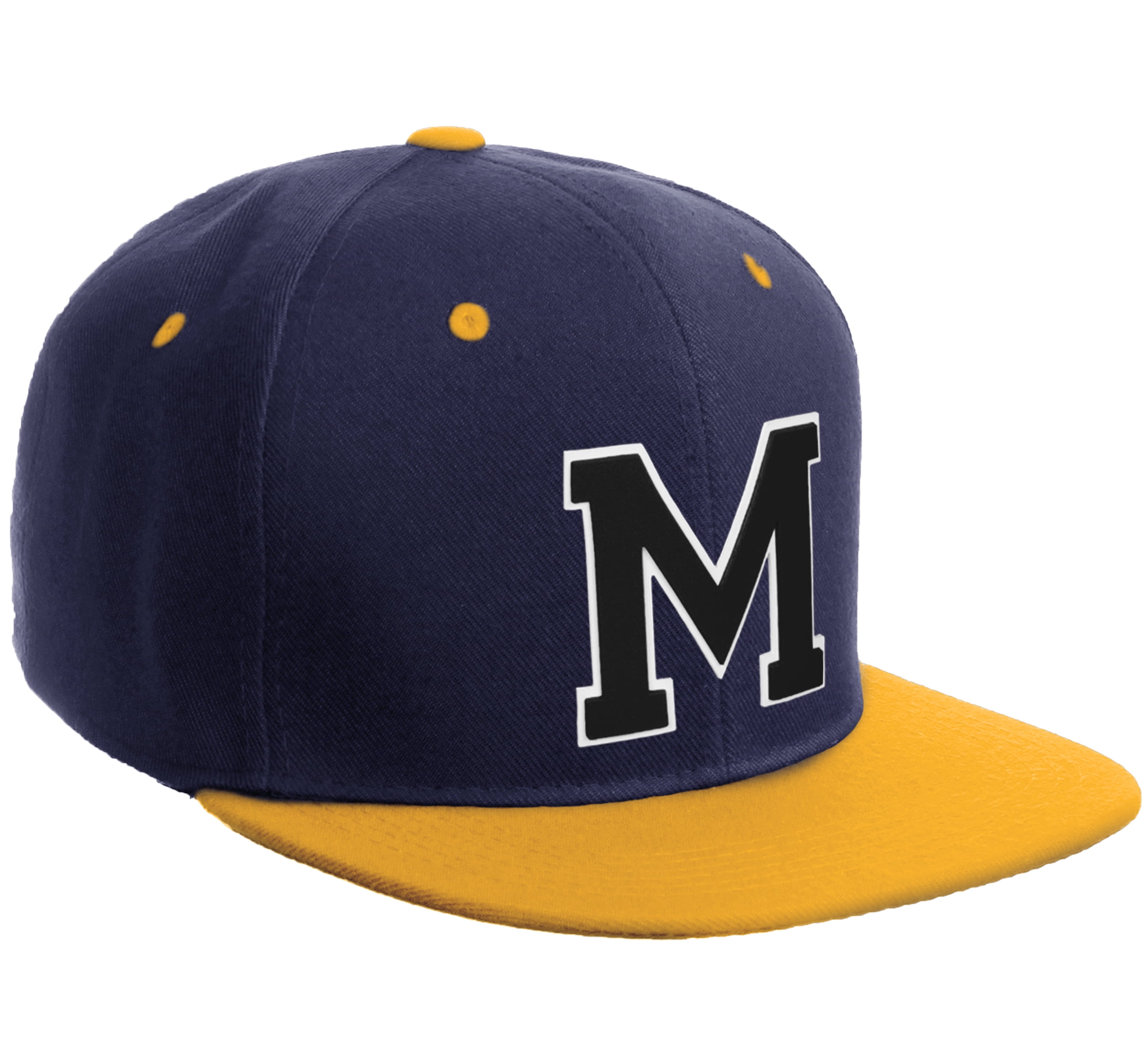 Daxton Classic Snapback Hat Custom A to Z Initial Varsity Letters, Navy ...
