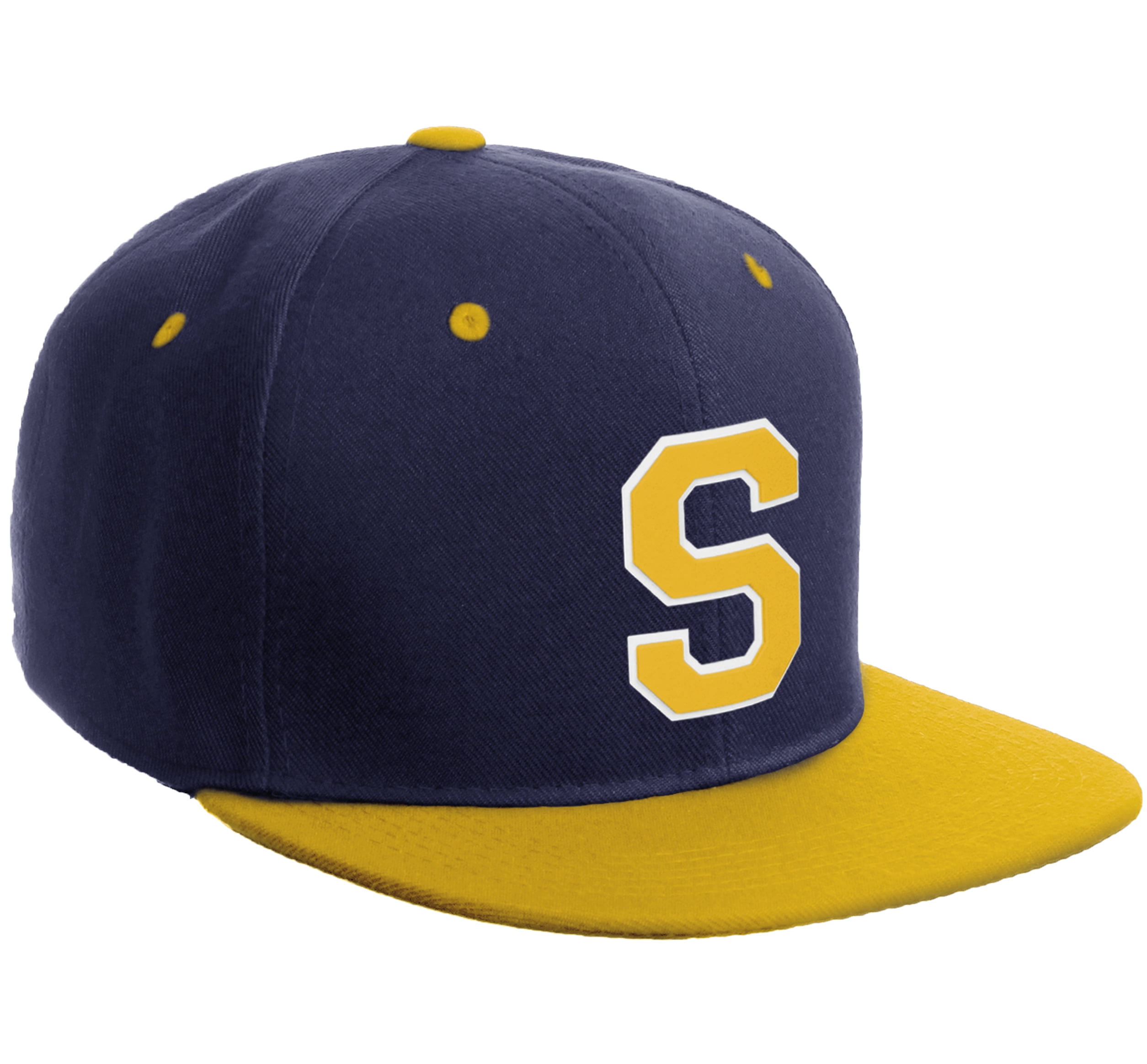 Daxton Classic Snapback Hat Custom A to Z Initial Varsity Letters, Navy ...