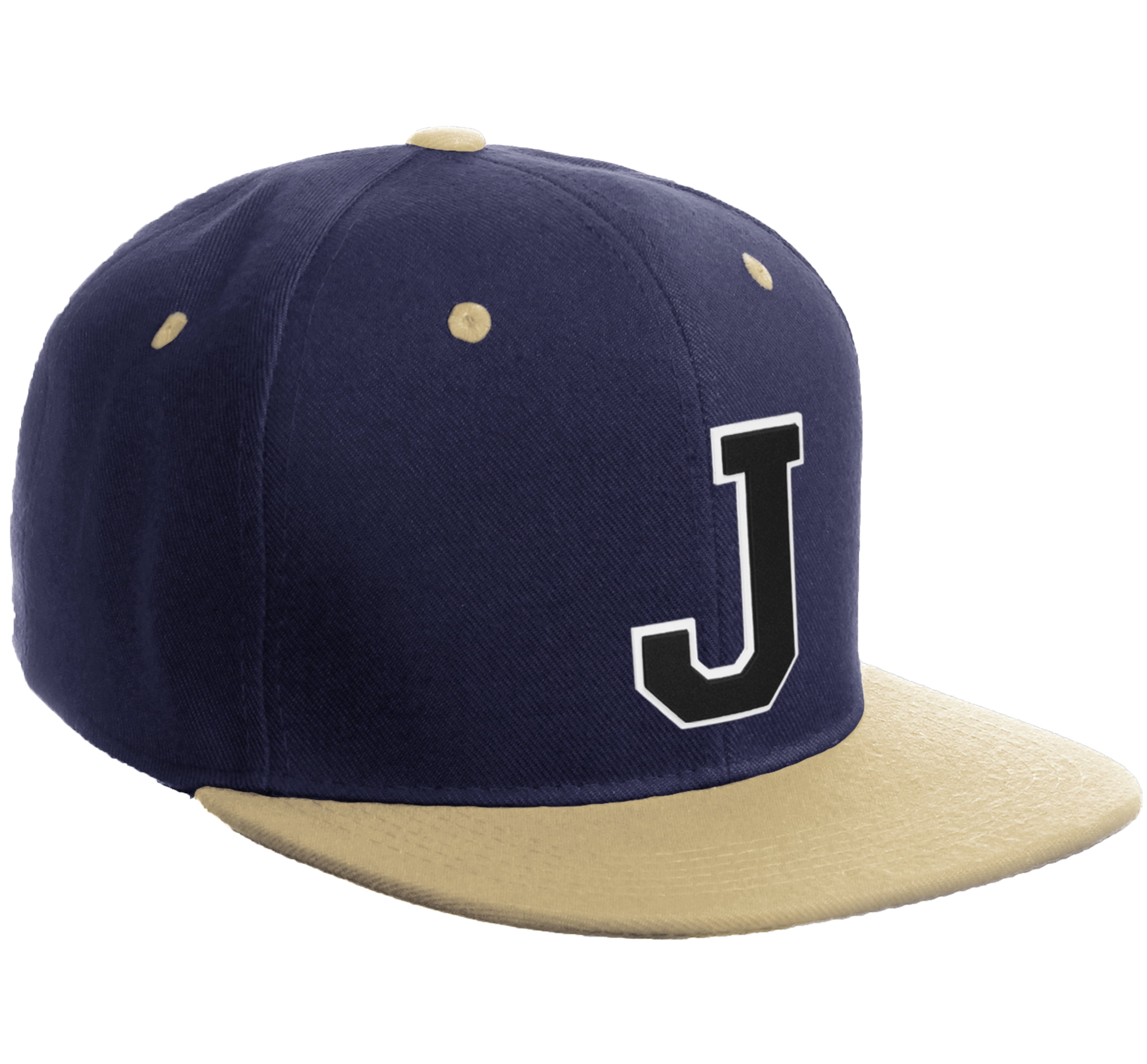 Daxton Classic Snapback Hat Custom A to Z Initial Varsity Letters, Navy ...