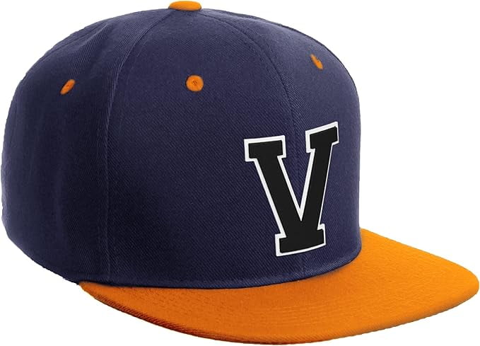 Daxton Classic Snapback Hat Custom A to Z Initial Varsity Letters, Navy ...