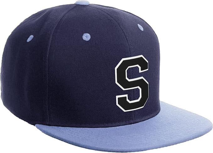 Daxton Classic Snapback Hat Custom A to Z Initial Varsity Letters, Navy ...