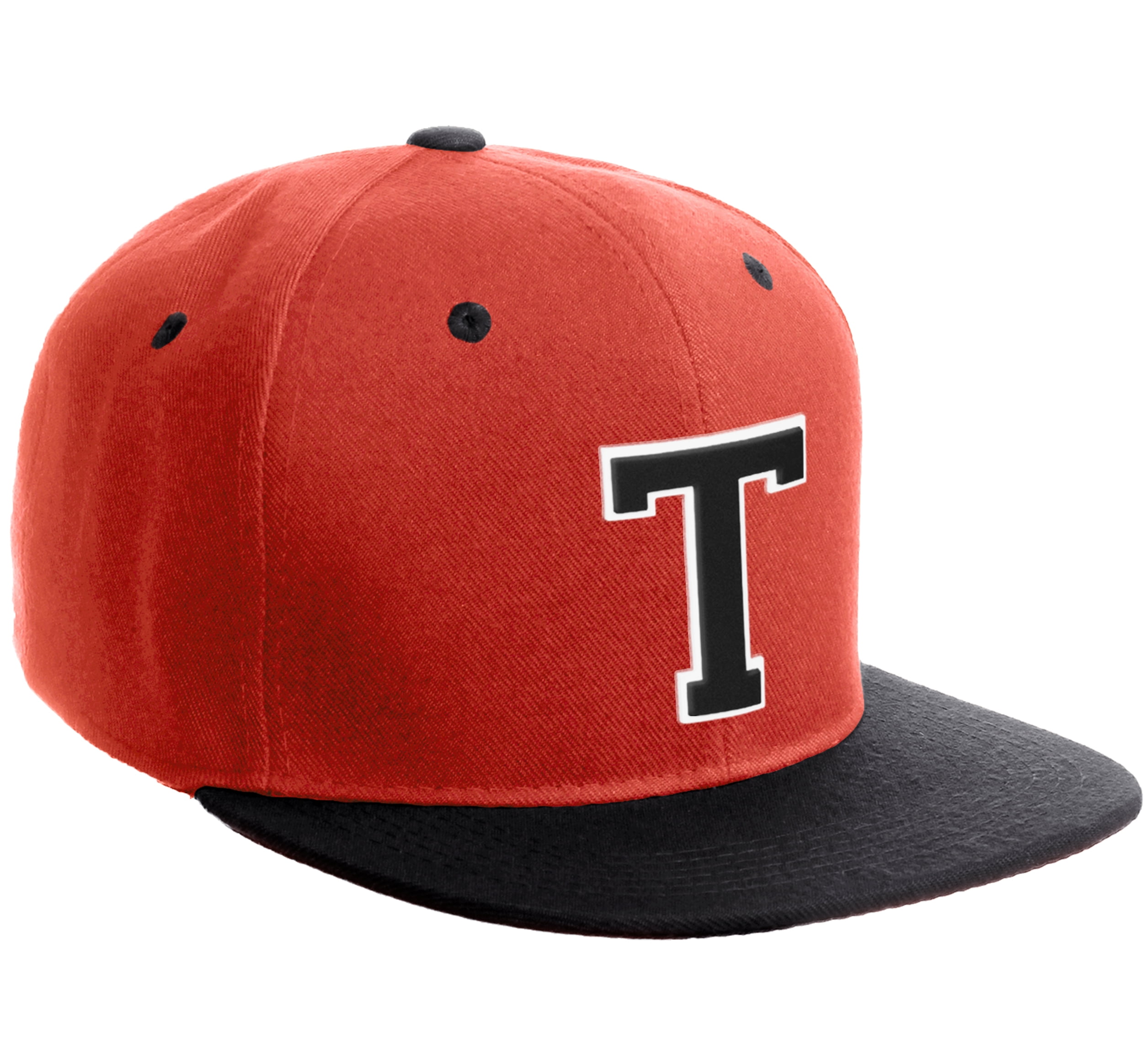Daxton Classic Snapback Hat Custom A to Z Initial Varsity Letters, Red ...