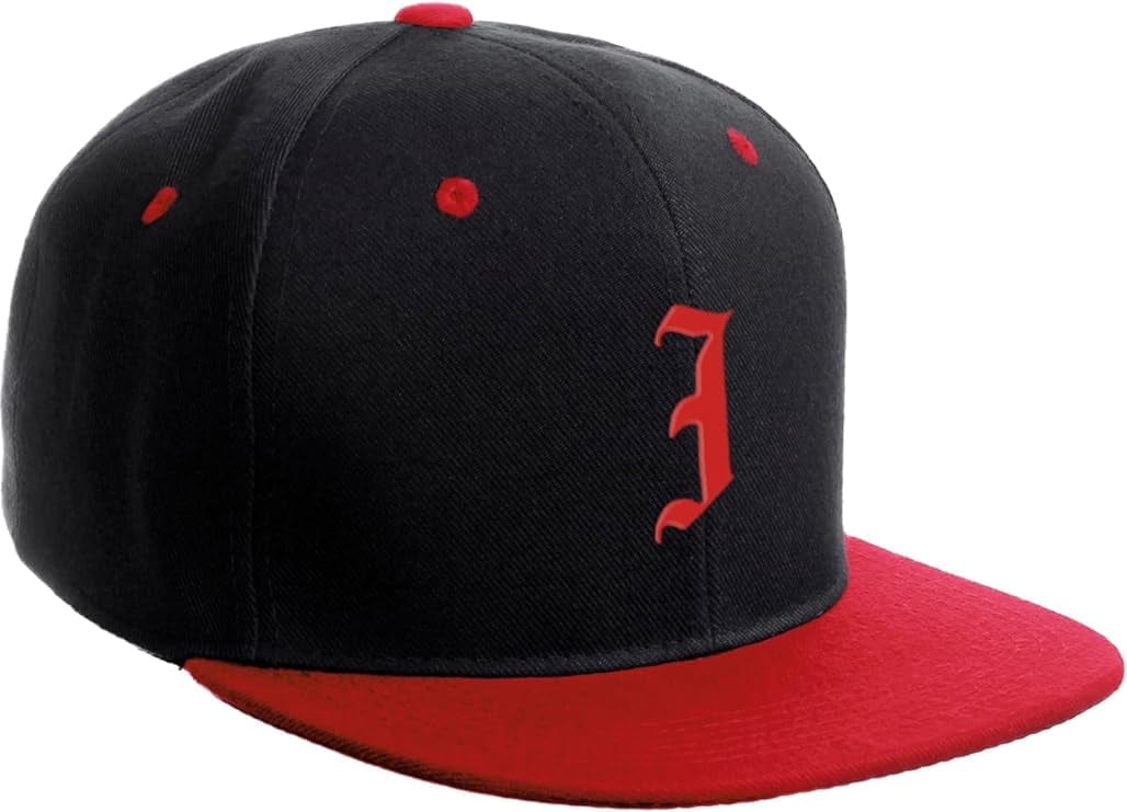 Daxton Classic Snapback Hat Old English Font Alphabet A to Z Flat Bill ...