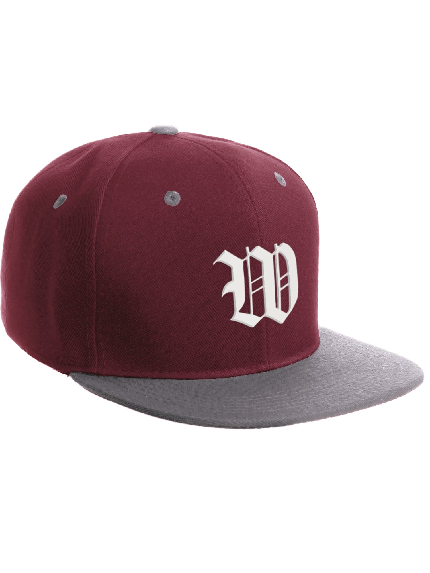 Daxton Classic Snapback Hat Old English Font Alphabet A to Z Flat Bill ...
