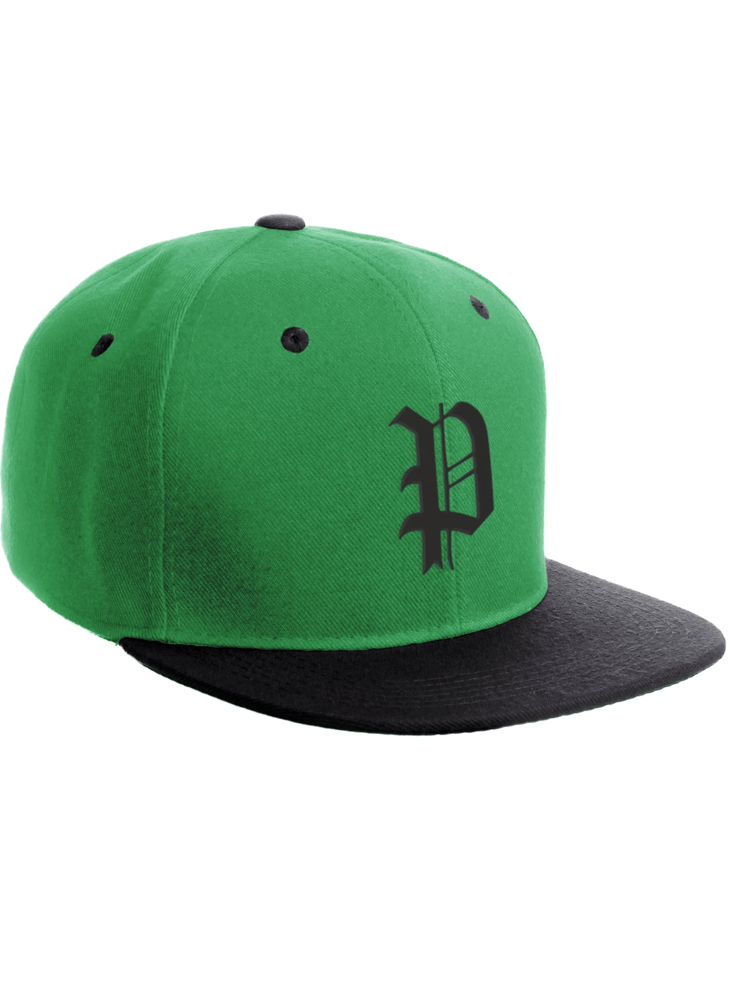 Daxton Classic Snapback Hat Old English Font Alphabet A to Z Flat Bill ...