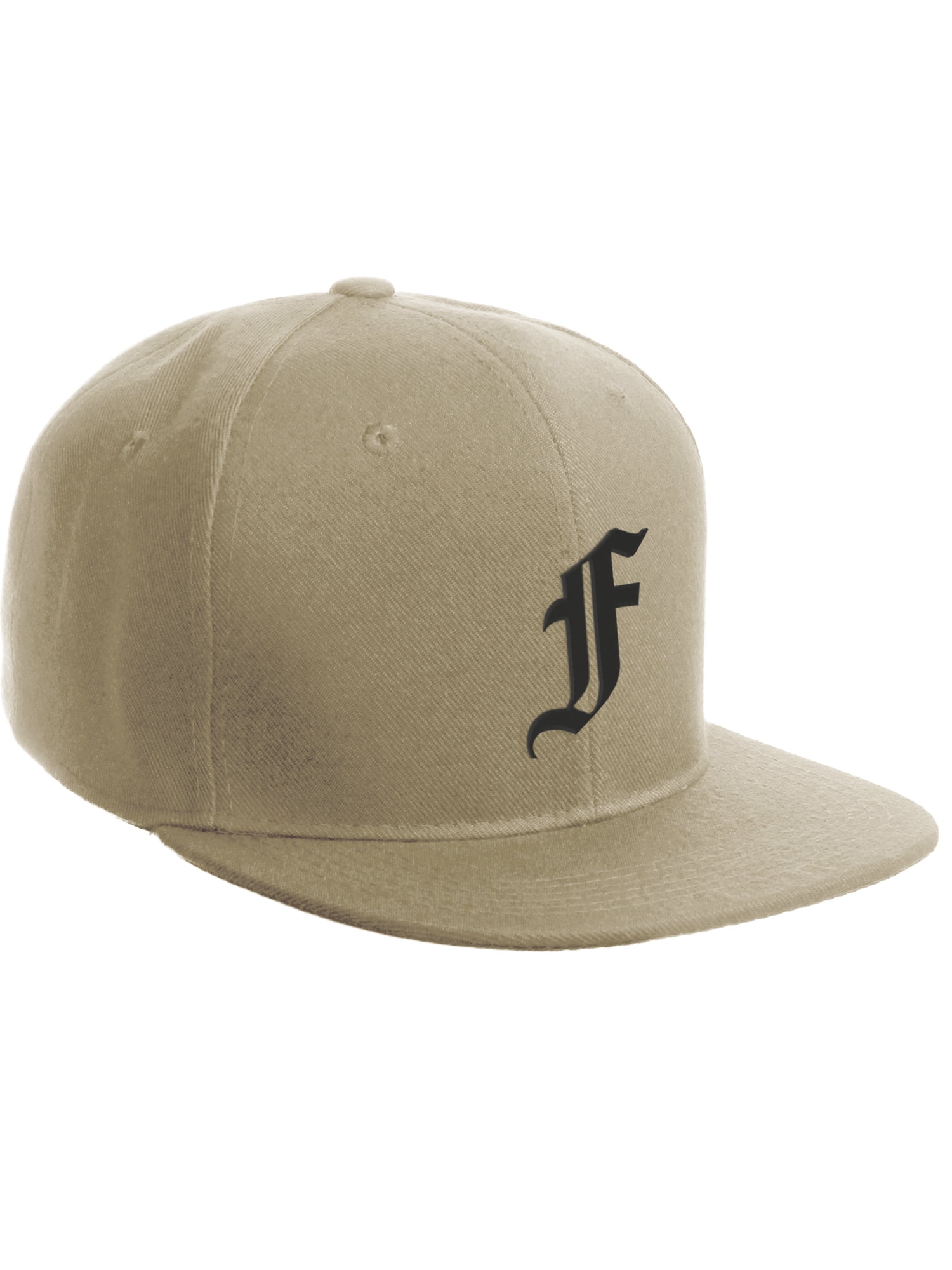 Daxton Classic Snapback Hat Old English Font Alphabet A to Z Flat Bill ...