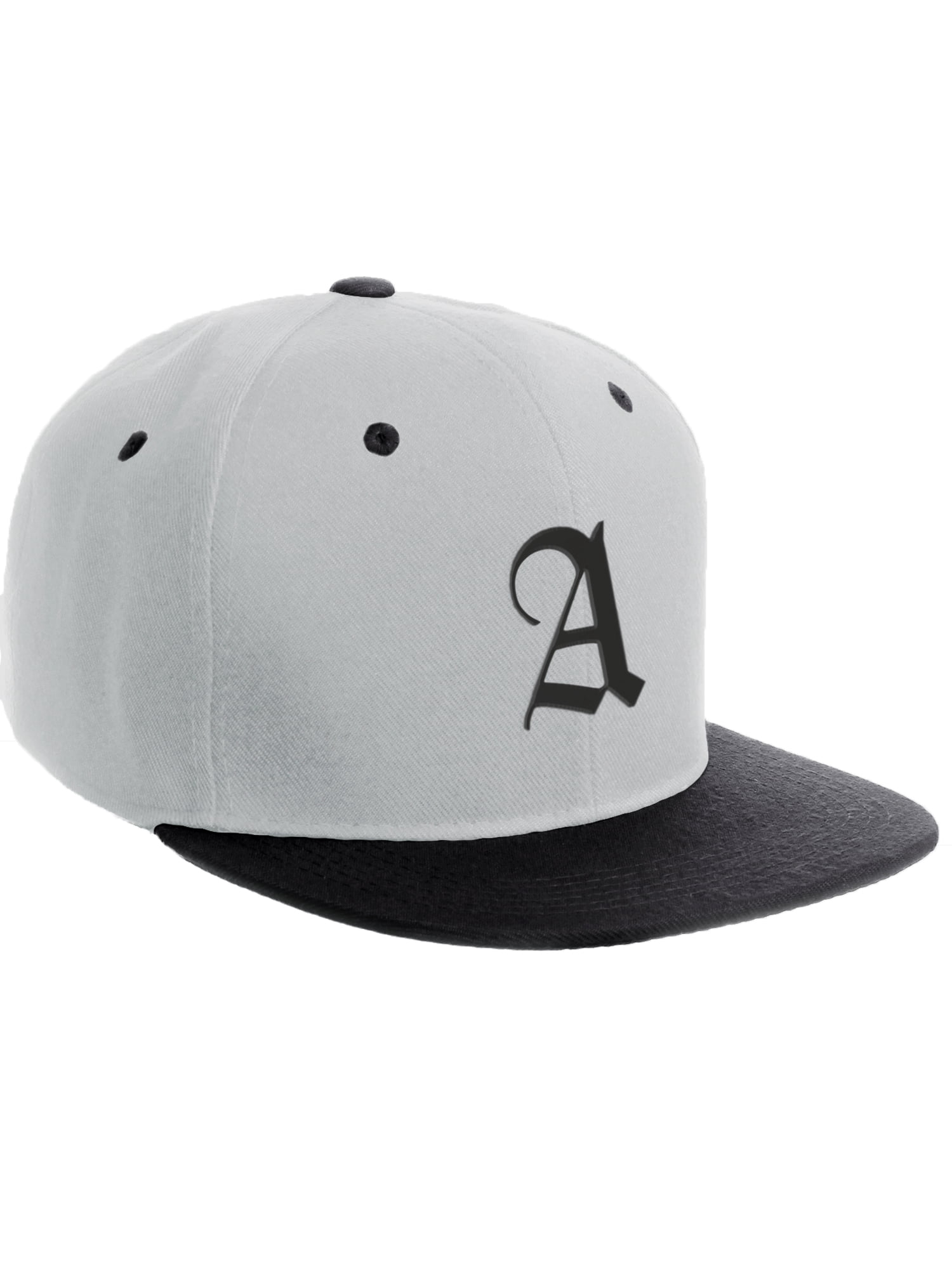 Daxton Classic Snapback Hat Old English Font Alphabet A to Z Flat Bill ...