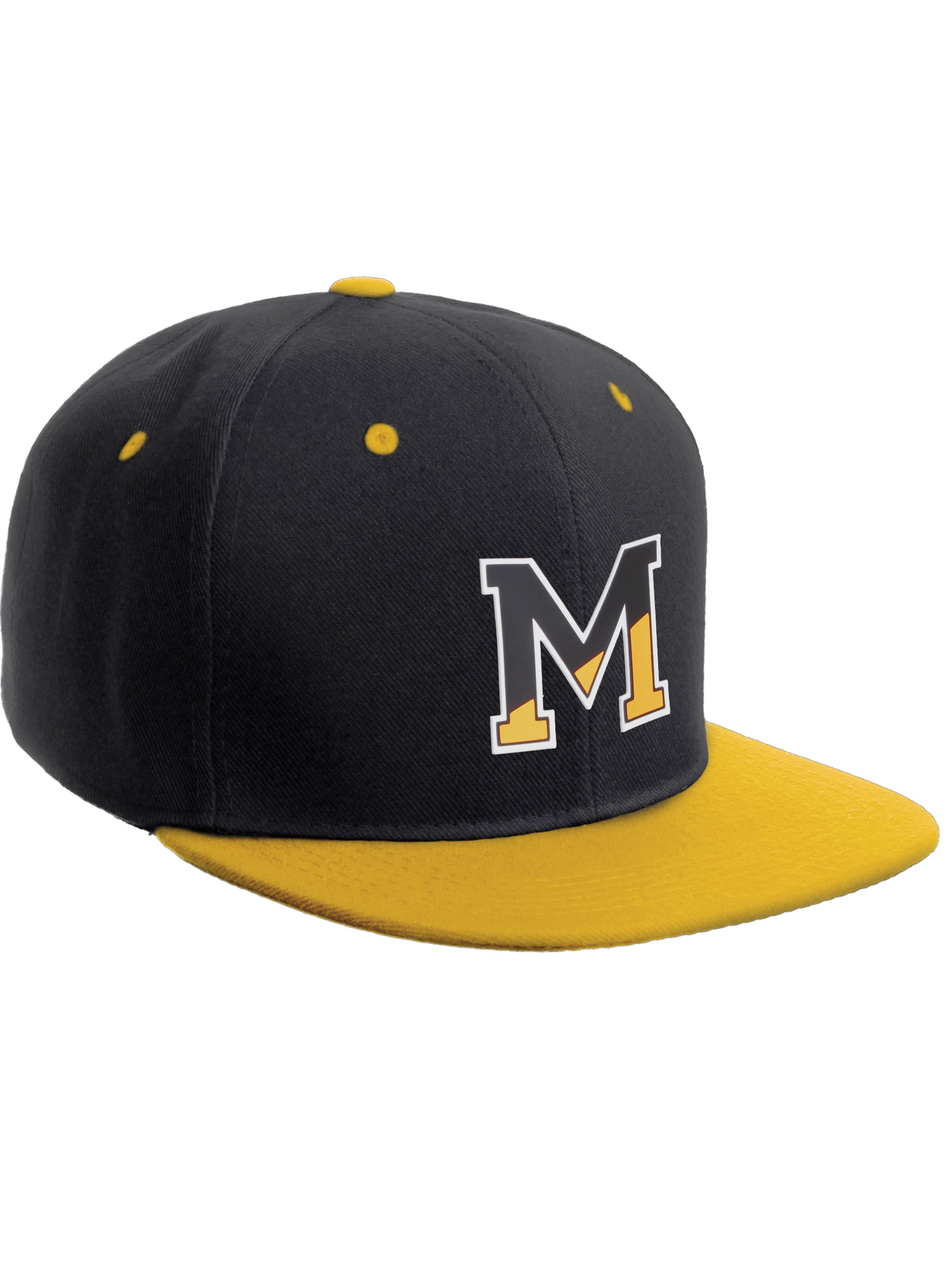 Daxton Classic Snapback Initial Numbers Letters Flat Bill Visor Cap ...