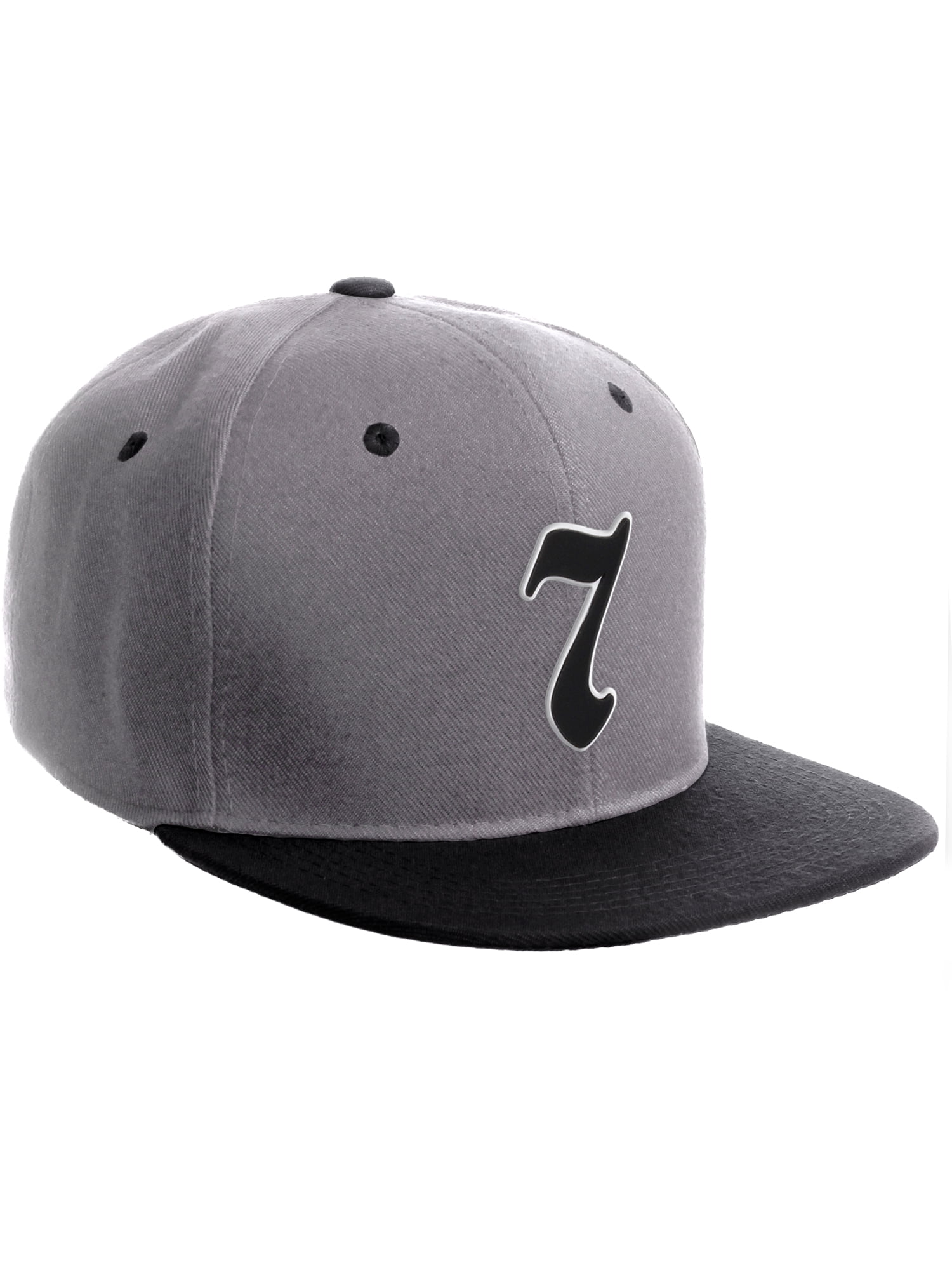 Daxton Classic Snapback Old English A to Z Numbers Initials Flat Bill ...