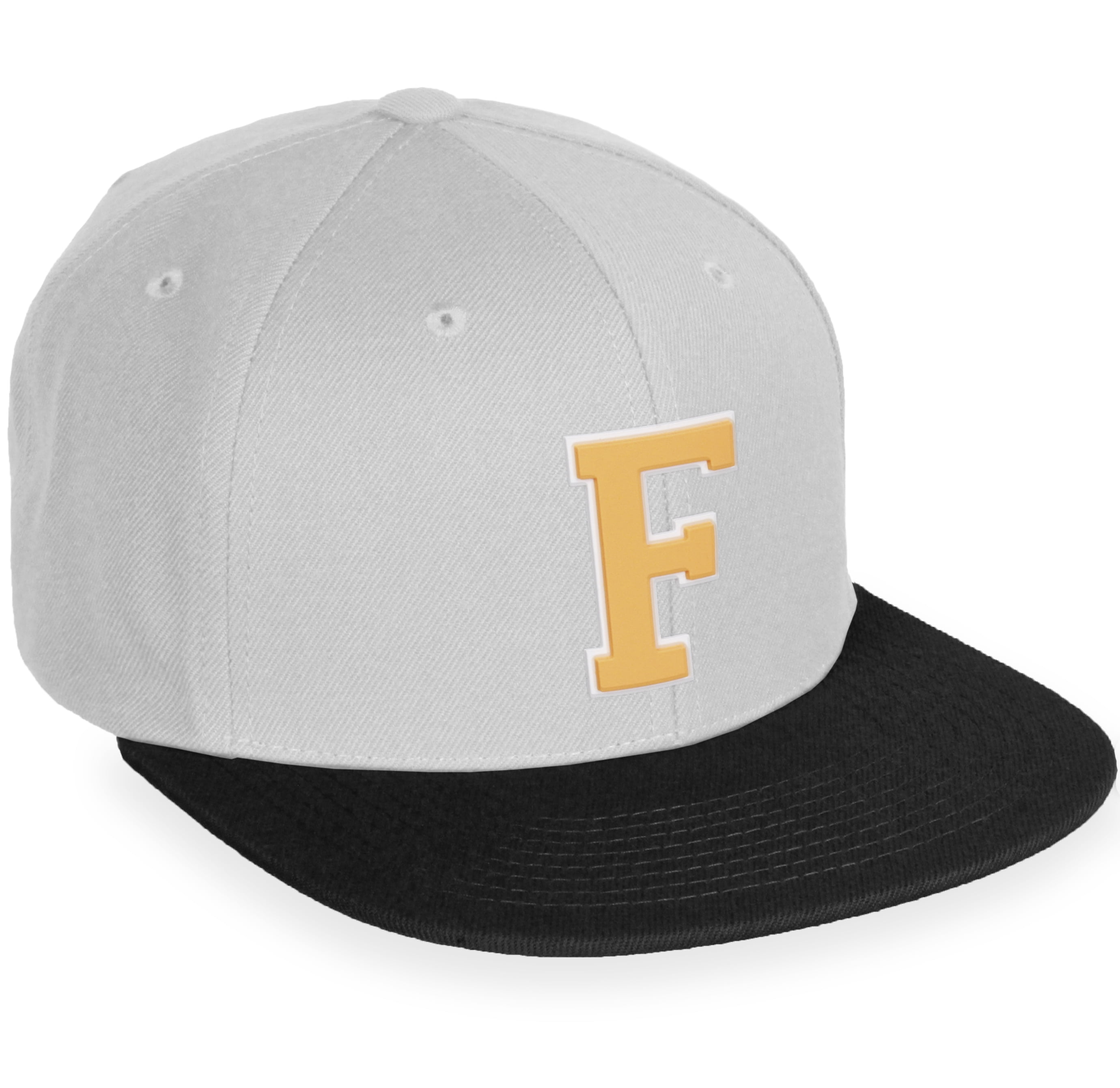 Daxton Classic Snapback White Neon Orange A to Z Letters Flat Bill ...