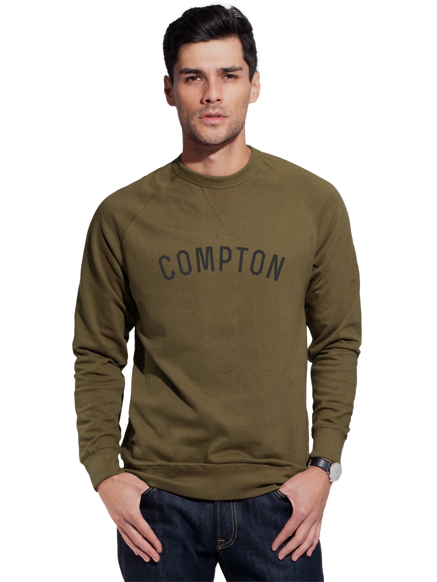 Daxton Compton Sweatshirt Athletic Fit Pullover Crewneck French Terry ...