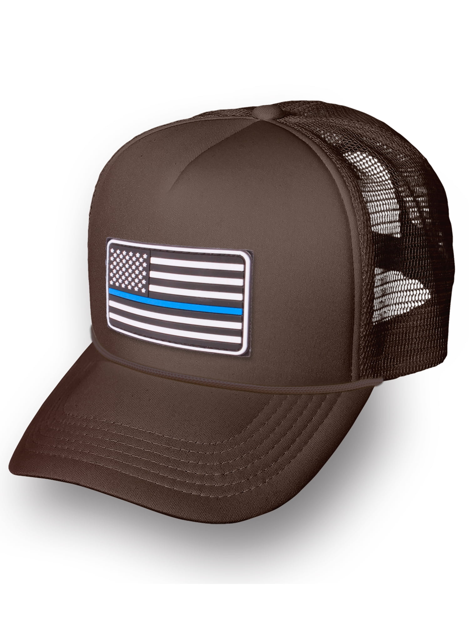 Daxton Foam Trucker Snapback Hat Velcro Silicone P Black White US Flag ...