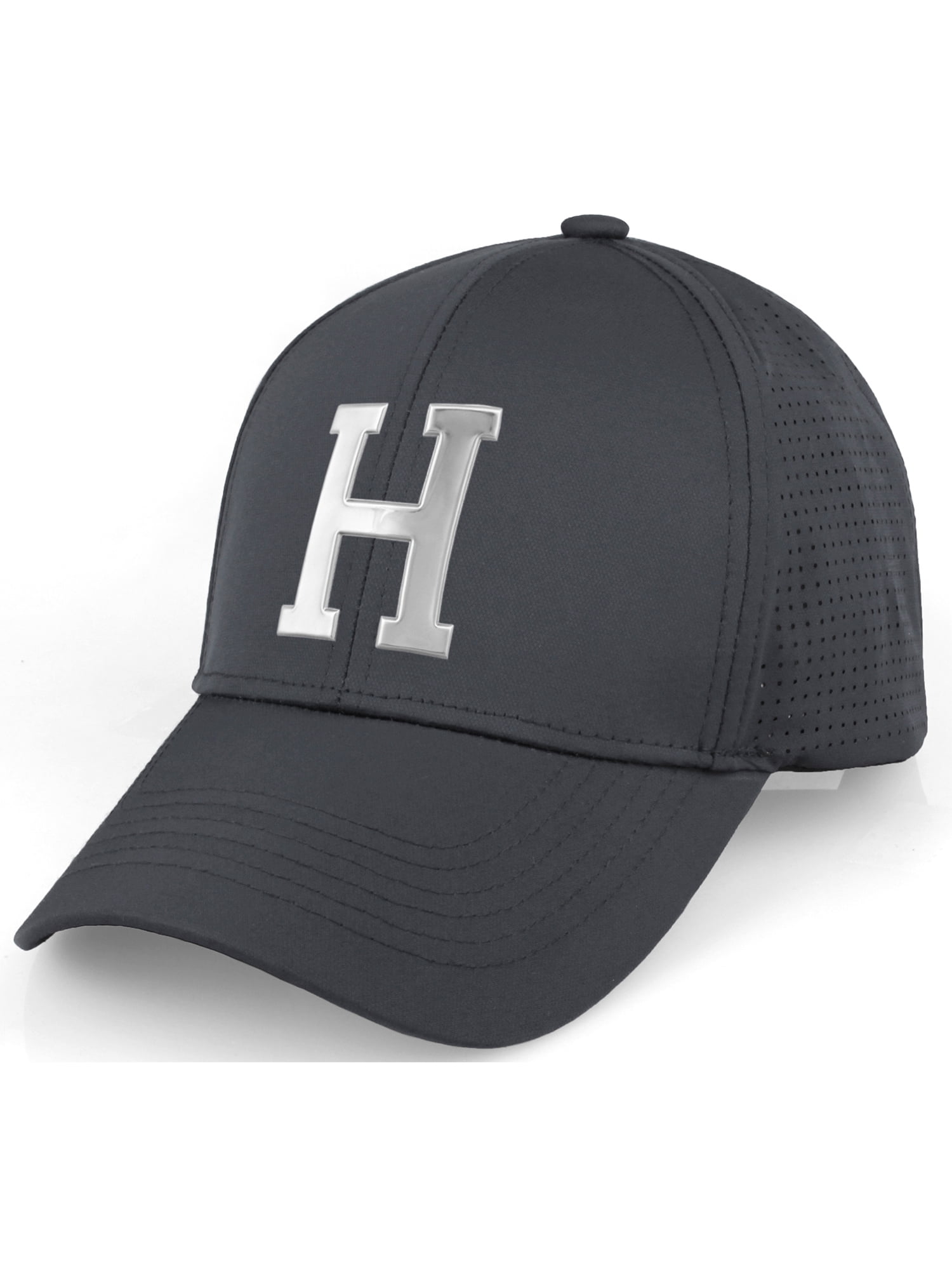 Daxton Performance Cool Tech Baseball Hat - Charcoal Cap, Silver Logo ...