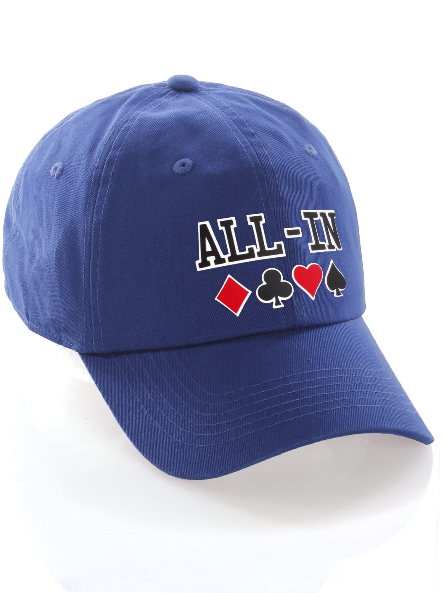 Daxton Poker Holdem Lucky Cards Baseball Unstructured Cap, Royal Hat ...