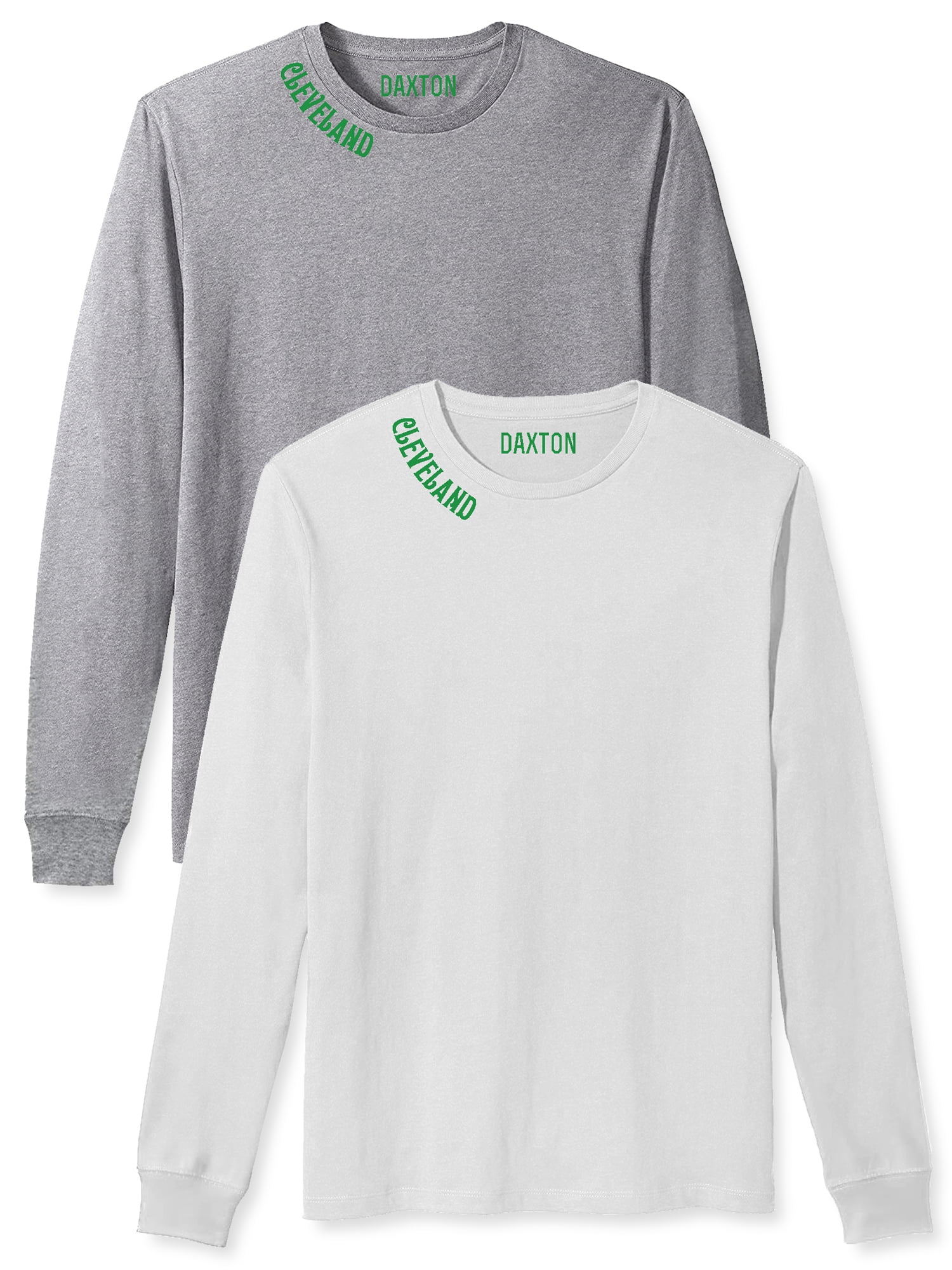 Daxton Premium Cleveland Men Long Sleeves T Shirt Ultra Soft Medium Weight Cotton, 2Pk HGray ...